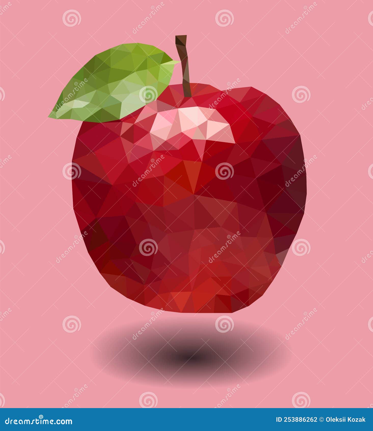 Triangulation of an Apple. Vector Color Graphics Stock Vector ...