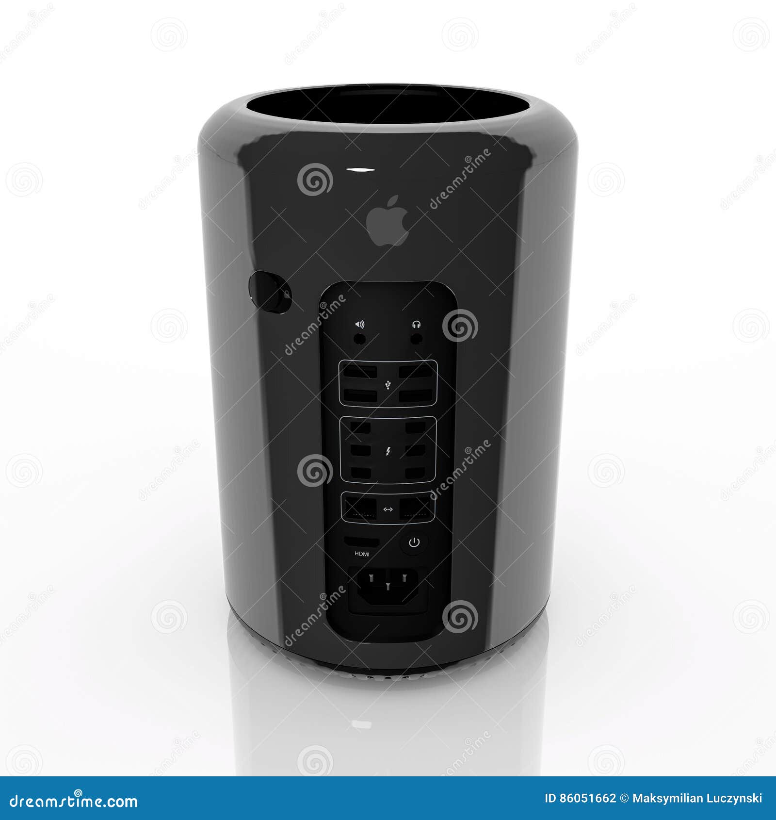 Apple Mac Pro Isolated on White Rear View Editorial Photography - Image ...
