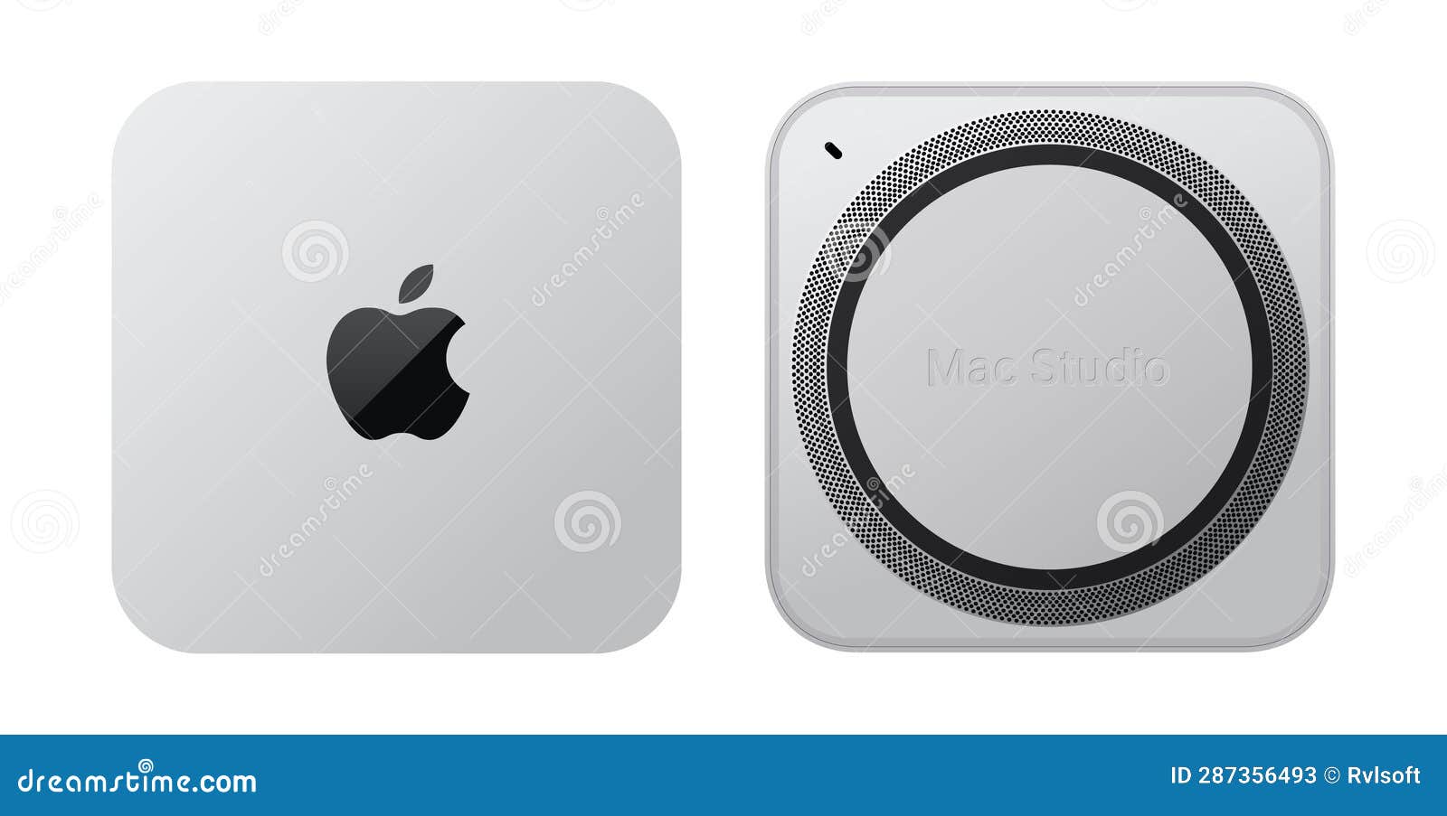 Apple Mac Studio with M1 Chip, Top View, Realistic Vector Illustration ...