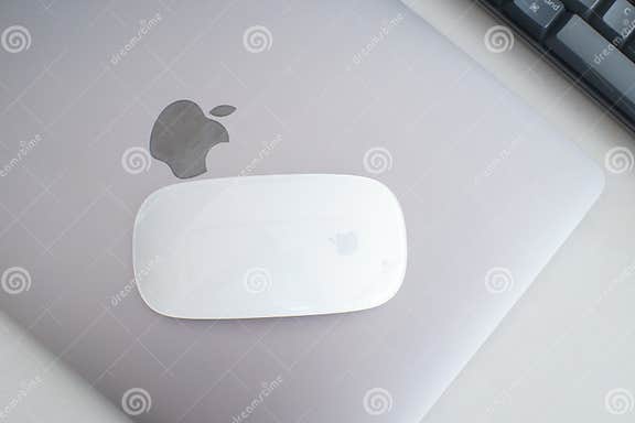 Apple Magic Mouse of Apple Macbook Pro Retina, Top View. Editorial ...
