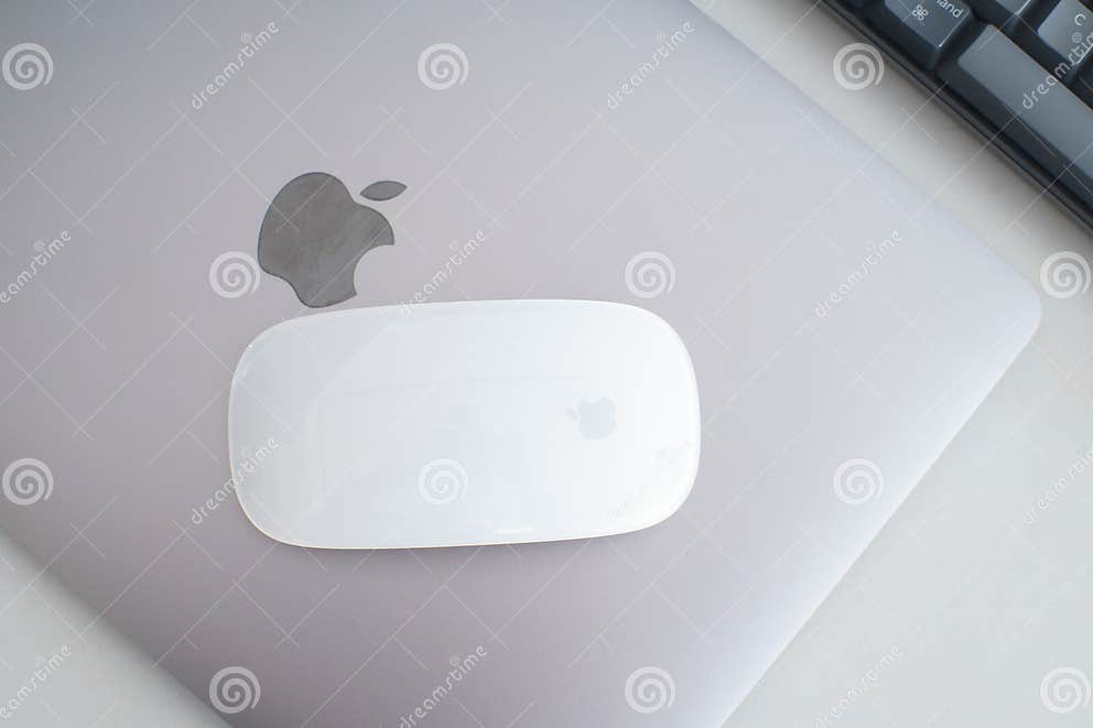 Apple Magic Mouse of Apple Macbook Pro Retina, Top View. Editorial ...