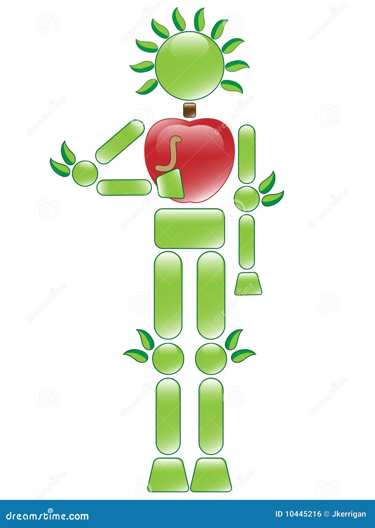 Apple Man stock vector. Illustration of character, friendly - 10445216