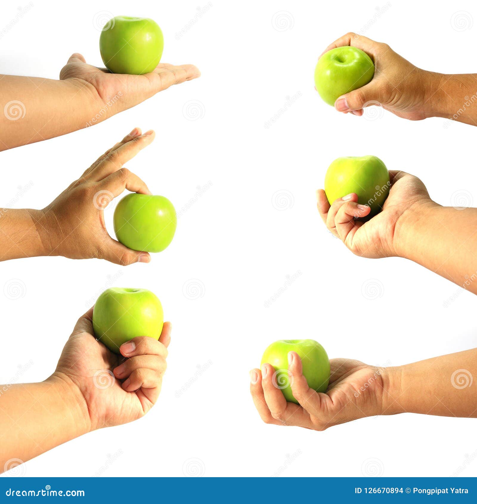 Apple Man Hands a Variety of Gestures. Stock Photo - Image of basket ...