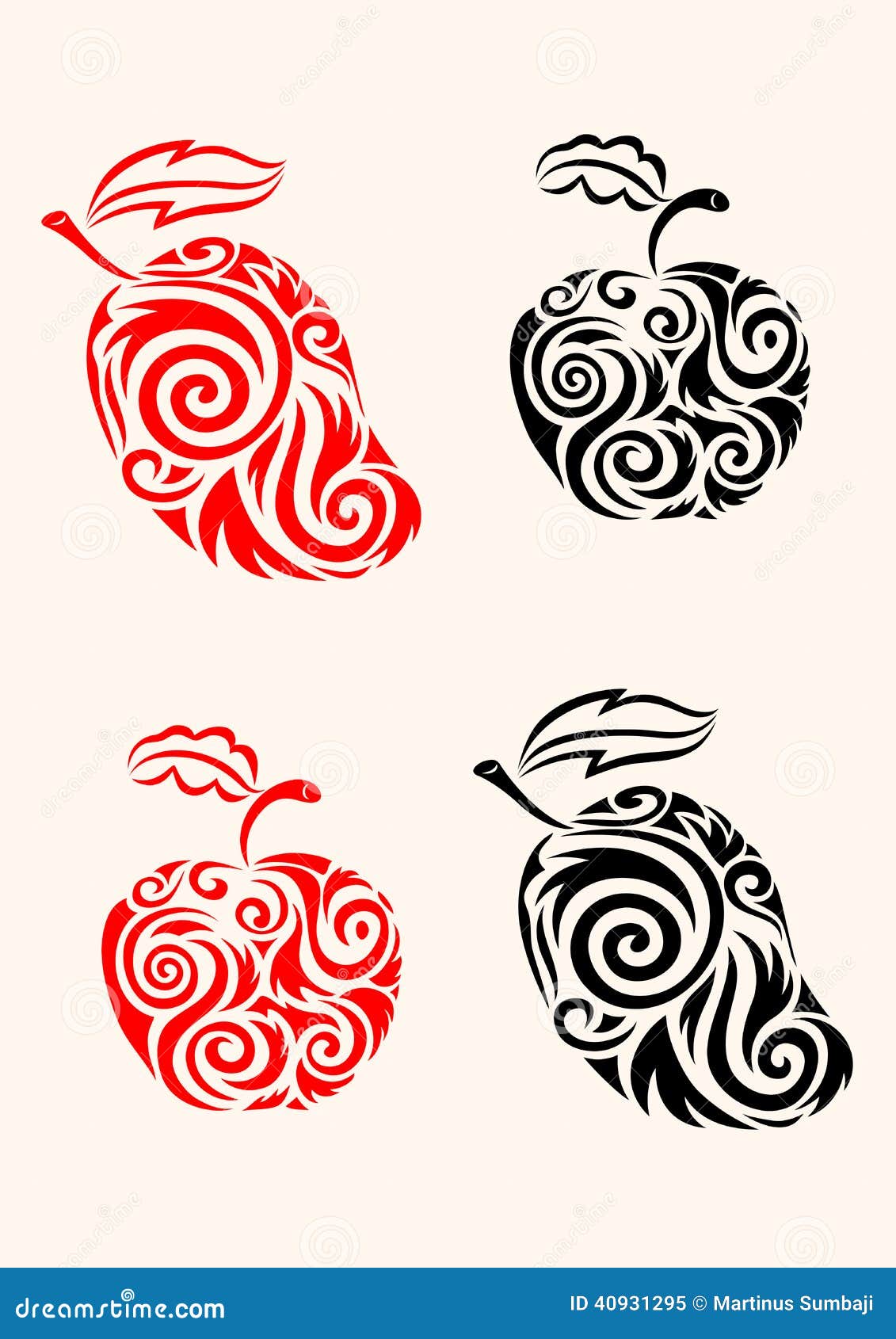 Apple and mango stock vector. Illustration of shapes - 40931295