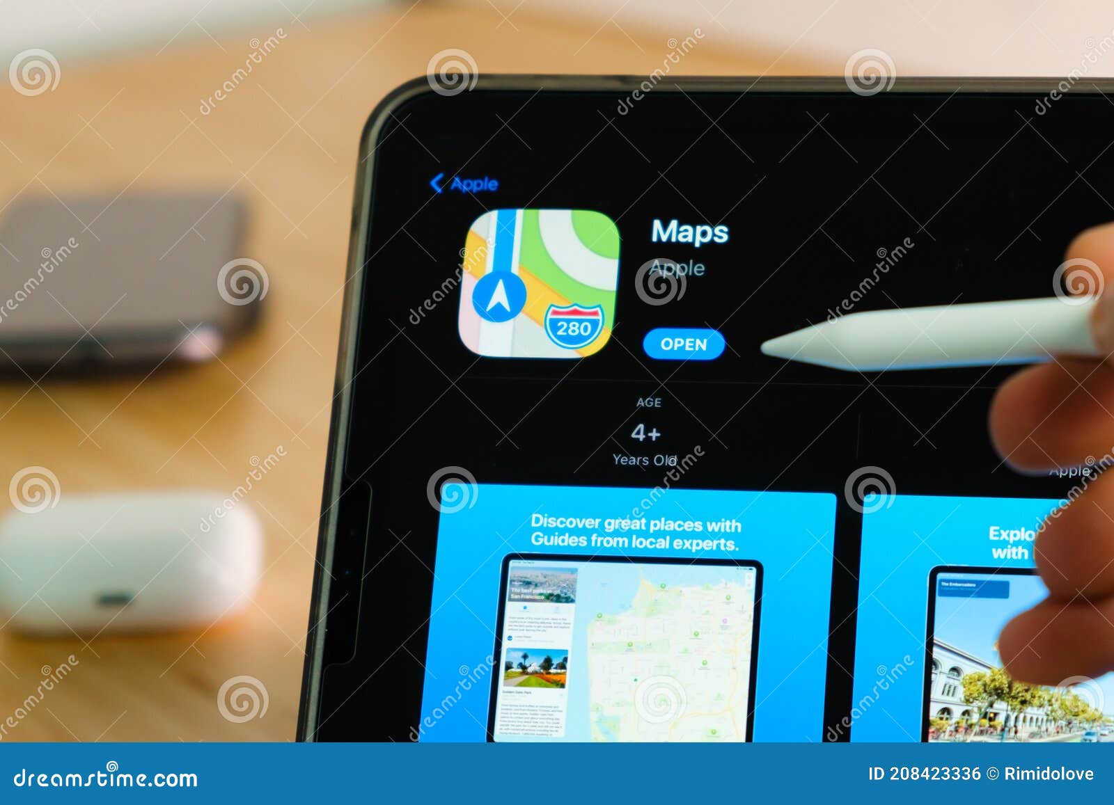 Apple Maps Logo Shown by Apple Pencil on the IPad Pro Tablet Screen ...