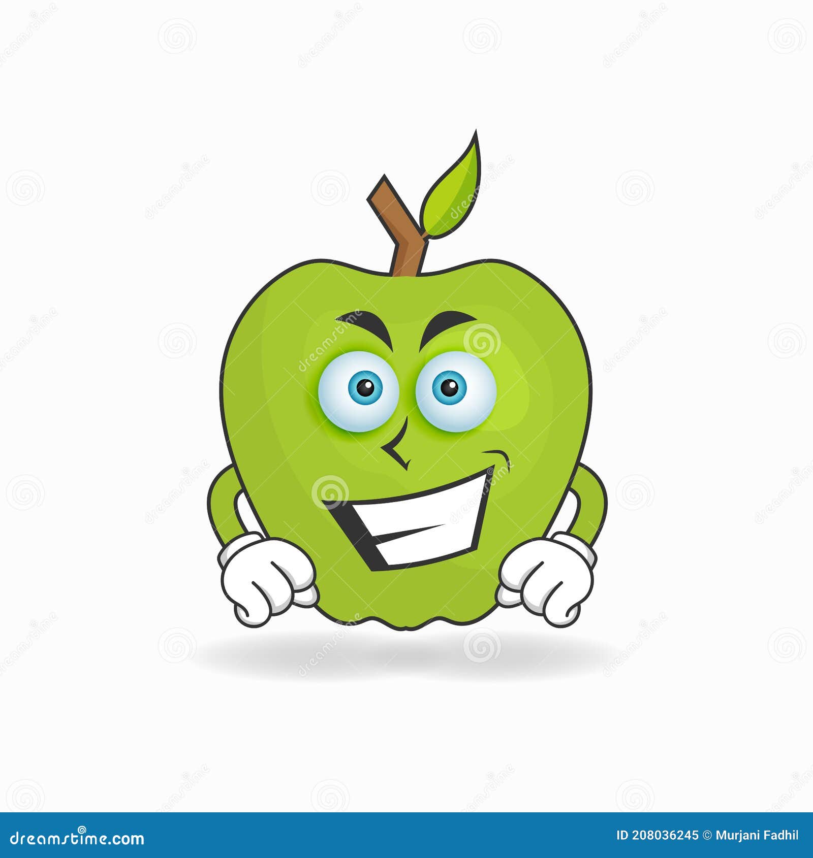 Apple Mascot Character with Smile Expression. Vector Illustration Stock ...