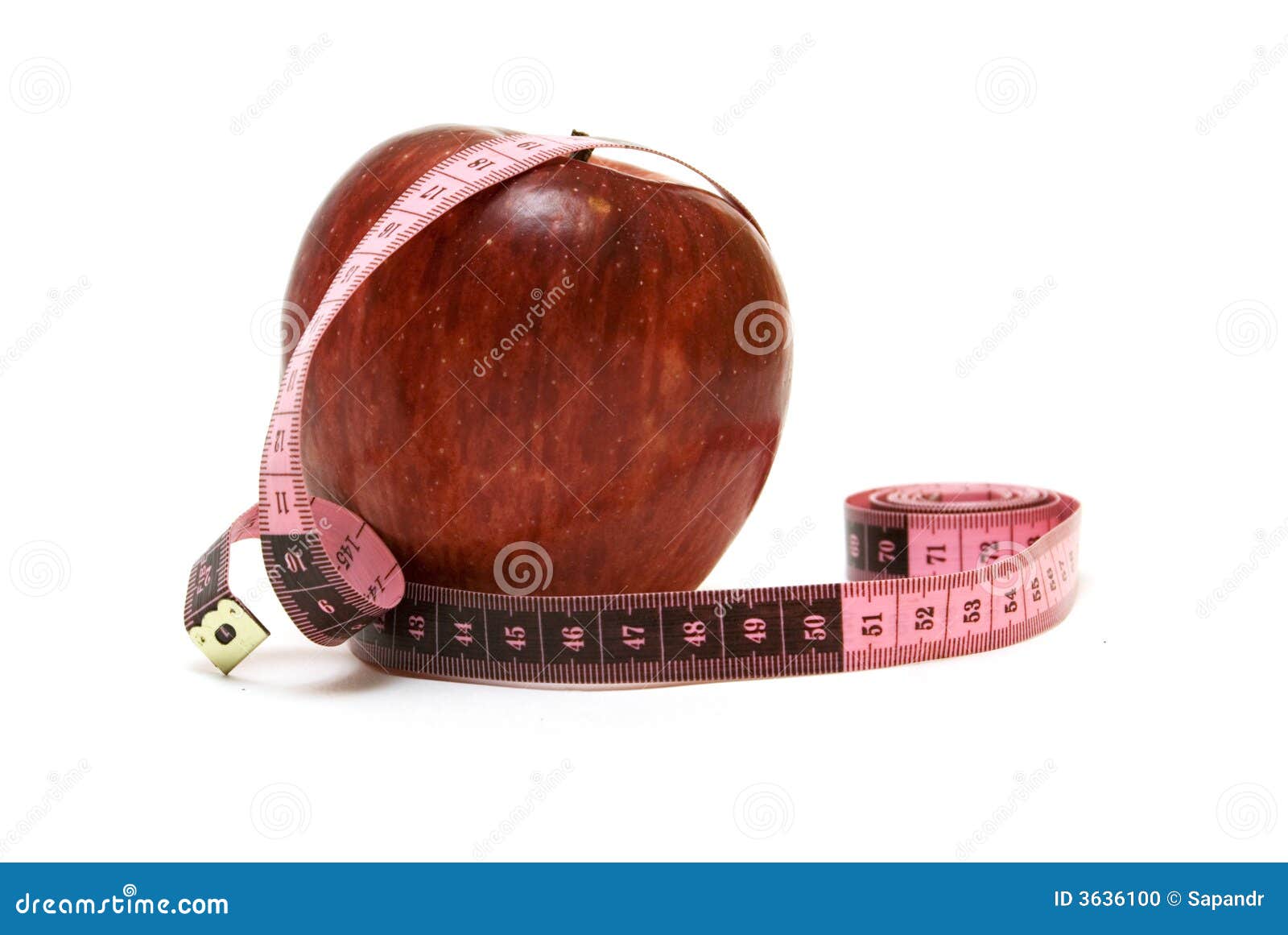 Apple and measure stock photo. Image of measuring, isolated - 3636100