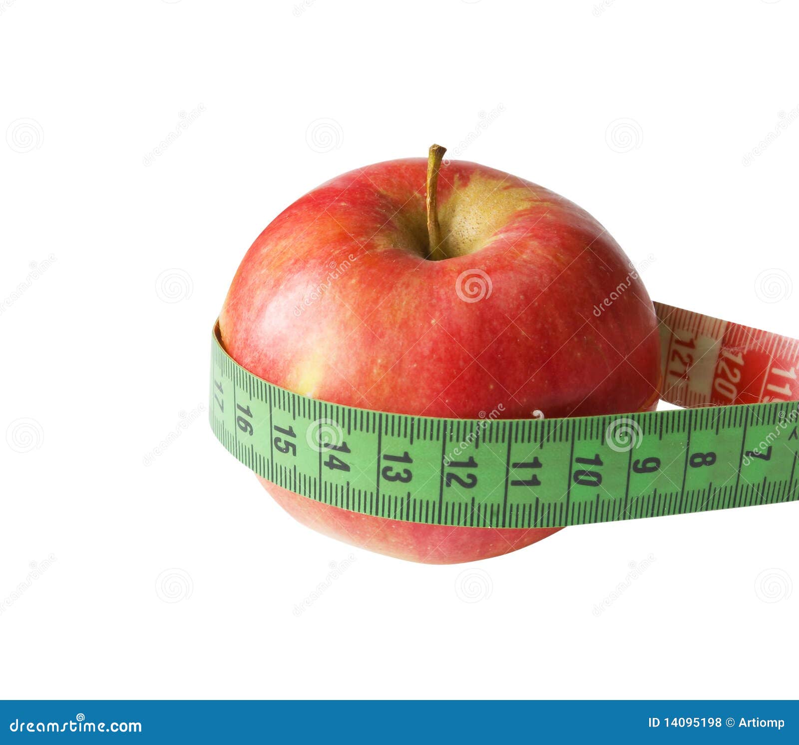 Apple with measure tape stock photo. Image of exercise - 14095198