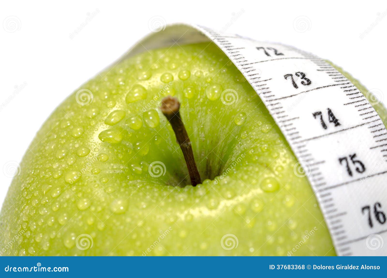 Apple and measurement tape stock photo. Image of slim - 37683368