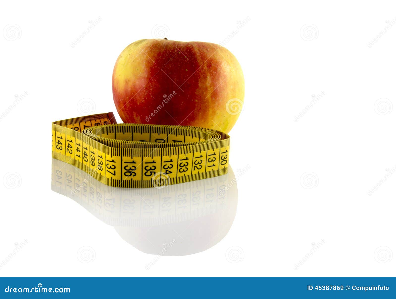 Apple with Measurement Tool Stock Image - Image of fruit, concepts ...