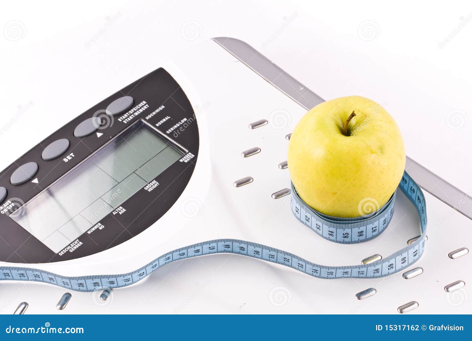 Apple and Measuring Objects Stock Photo - Image of heavy, unfit: 15317162