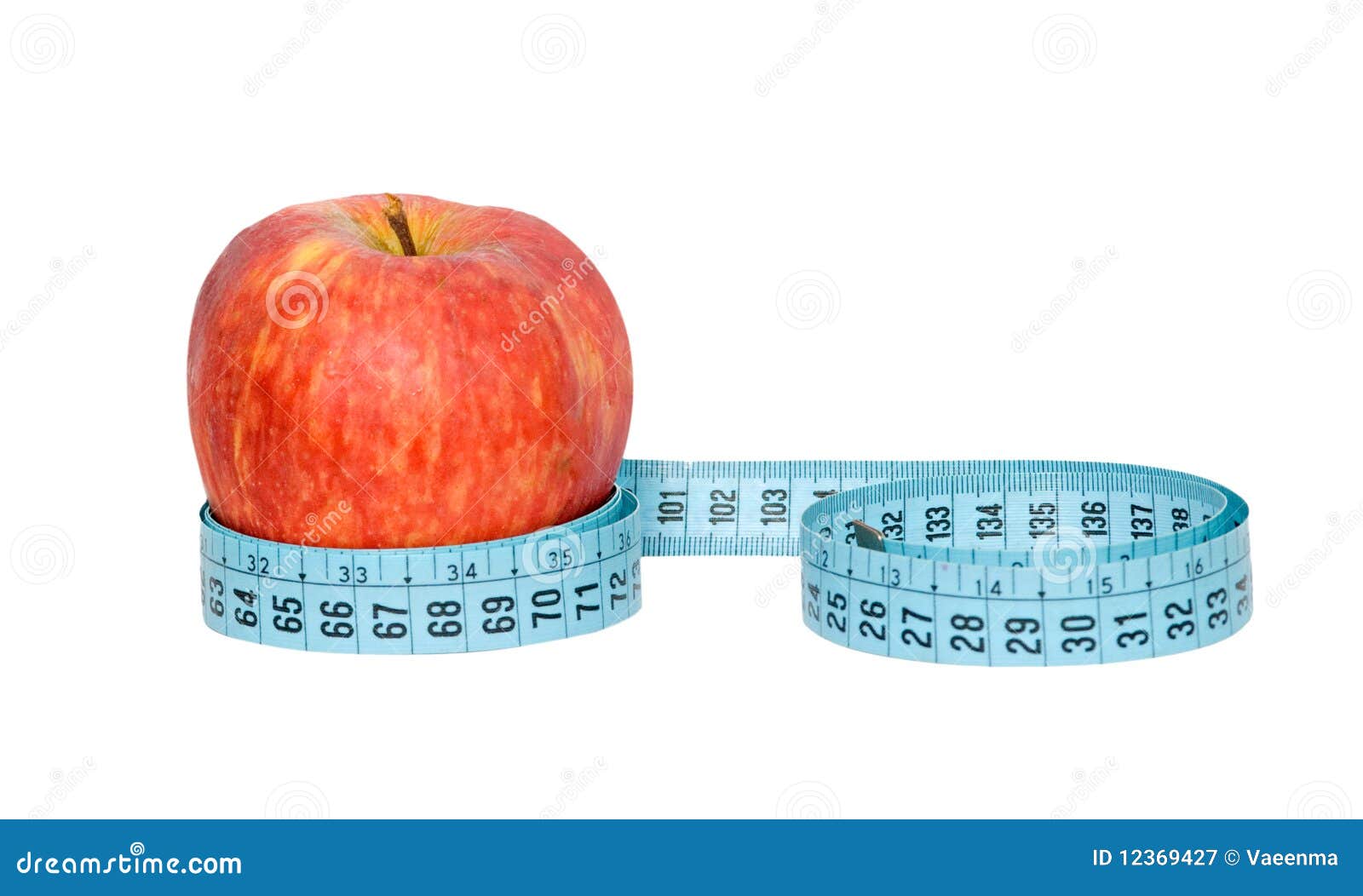 An Apple with Measuring Tape Stock Image - Image of nutritionl, textile ...
