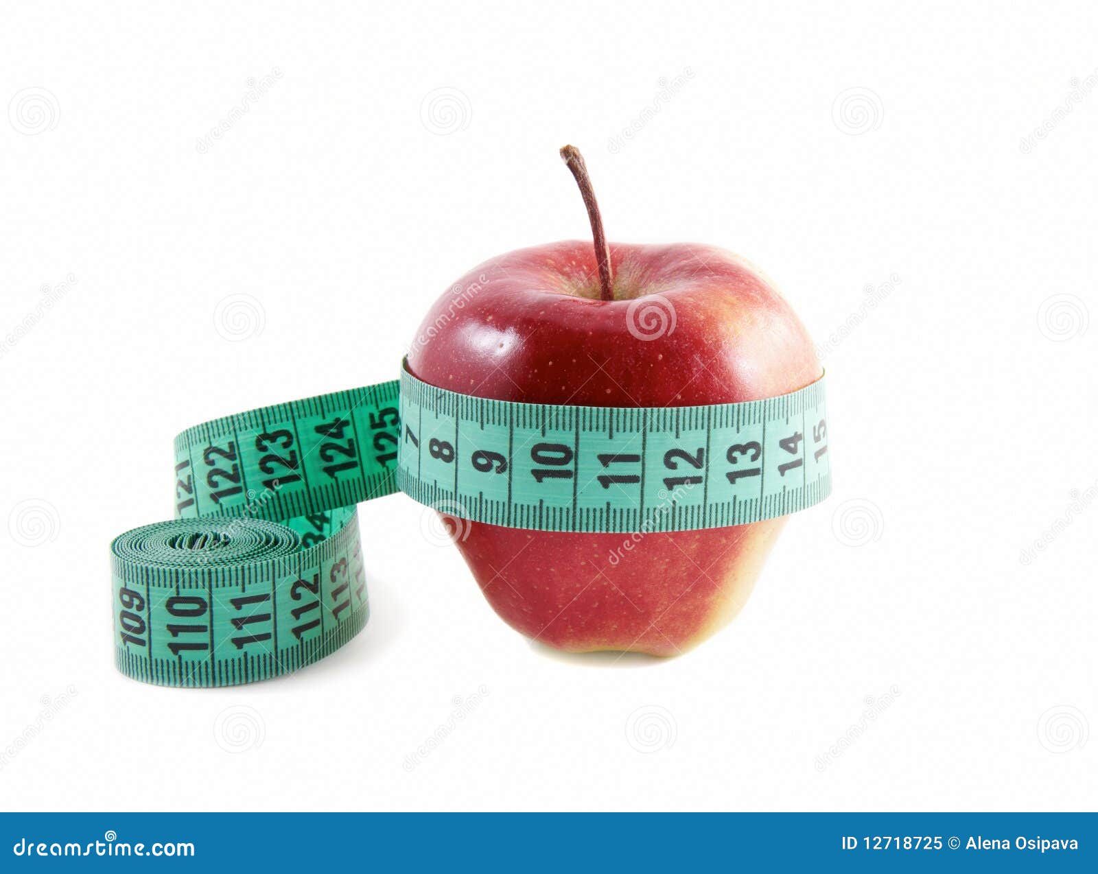 Apple and measuring tape stock image. Image of closeup - 12718725