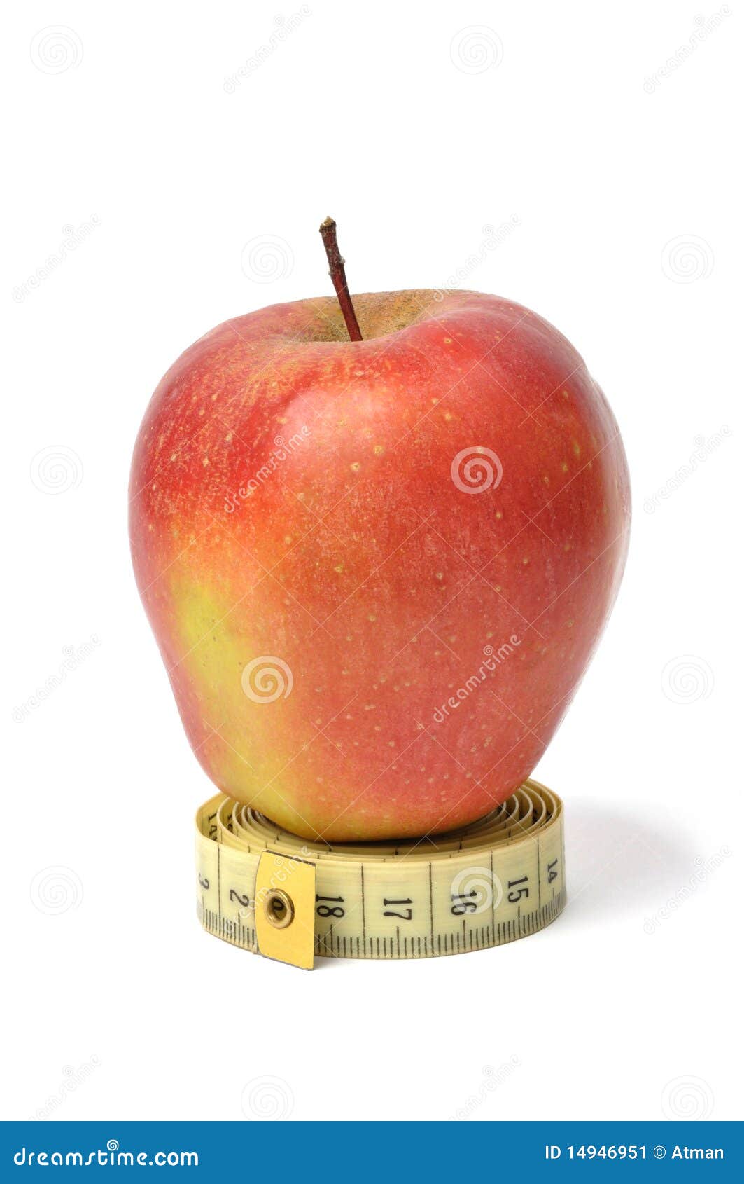 Apple and measuring tape stock image. Image of eating - 14946951