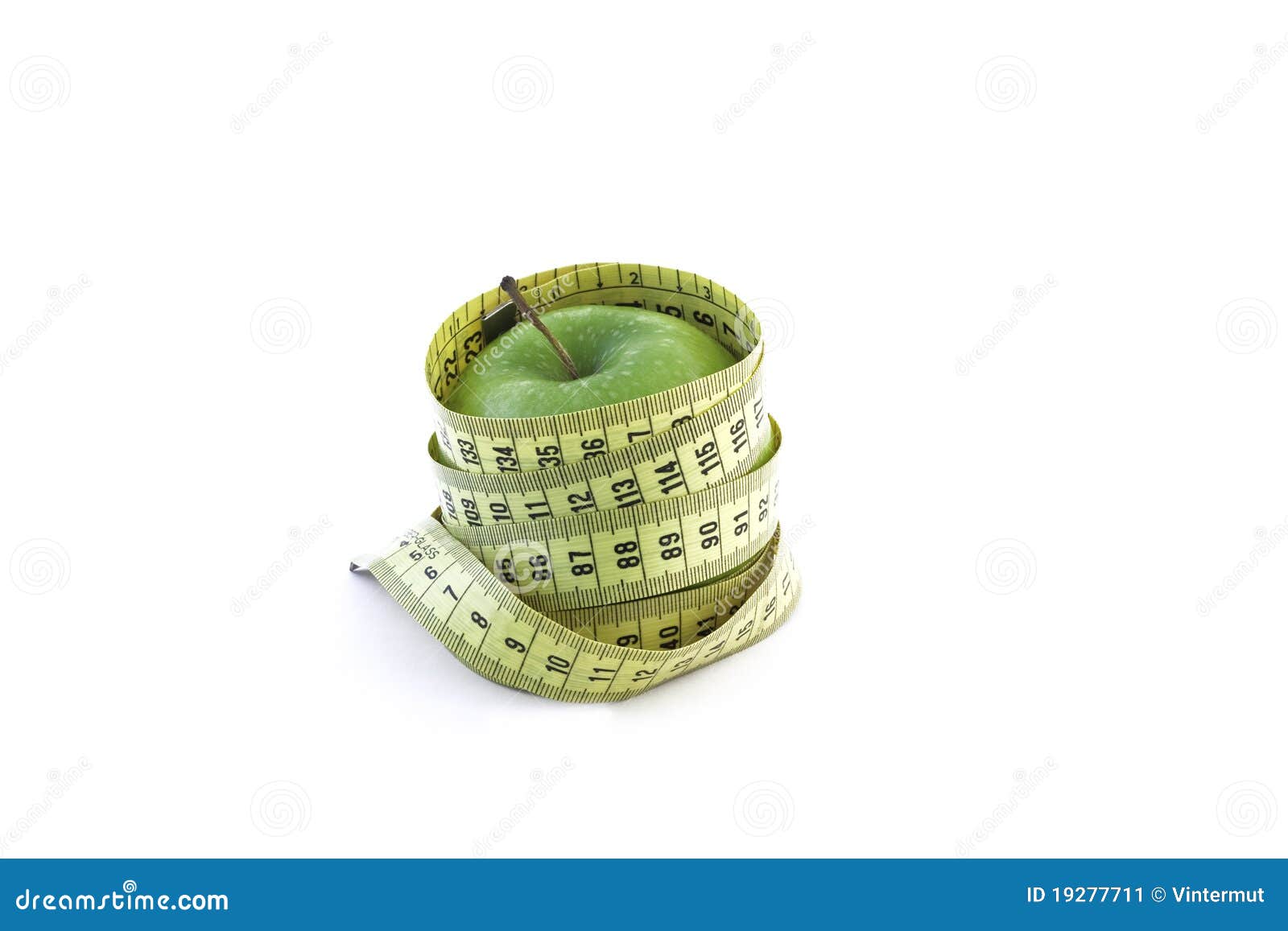 Apple with measuring tape stock image. Image of nutrition - 19277711