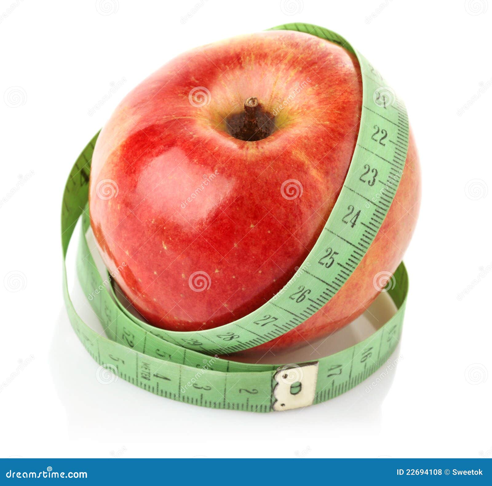Apple with measuring tape stock photo. Image of health - 22694108
