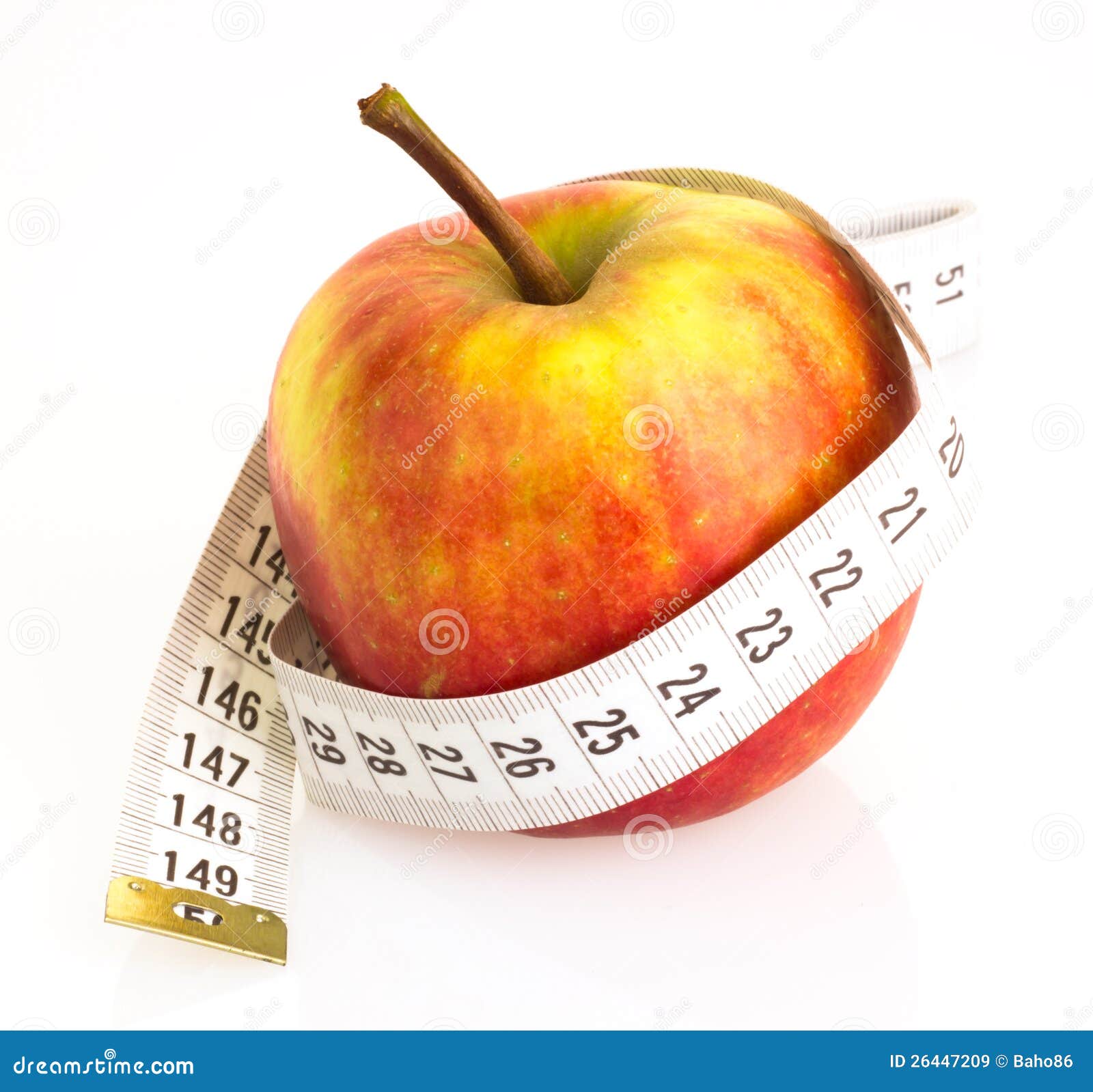 Apple with measuring tape stock image. Image of lifestyle - 26447209