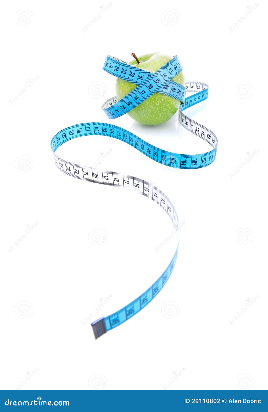 Apple with measuring tape stock photo. Image of background - 29110802