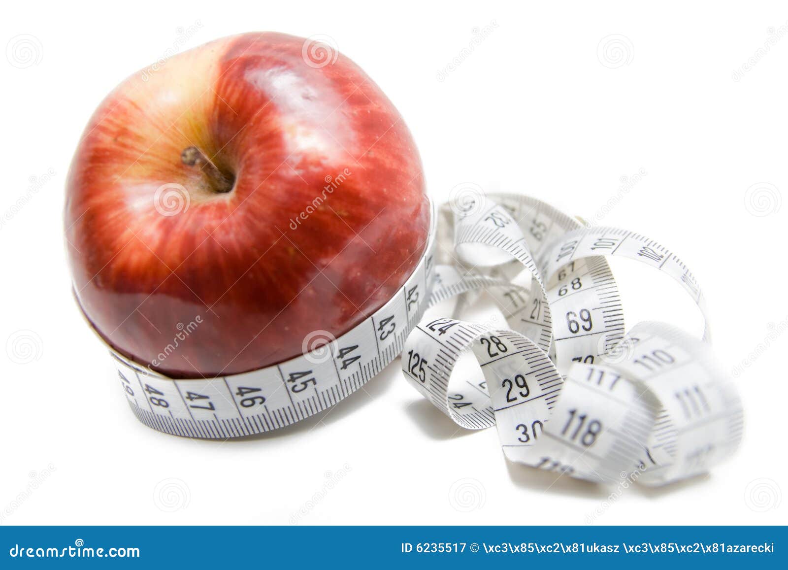 Apple with measuring tape stock image. Image of fresh - 6235517