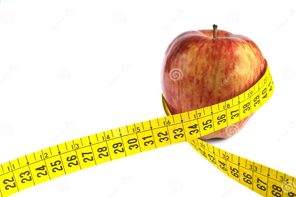Apple and measuring tape stock image. Image of measure - 809397