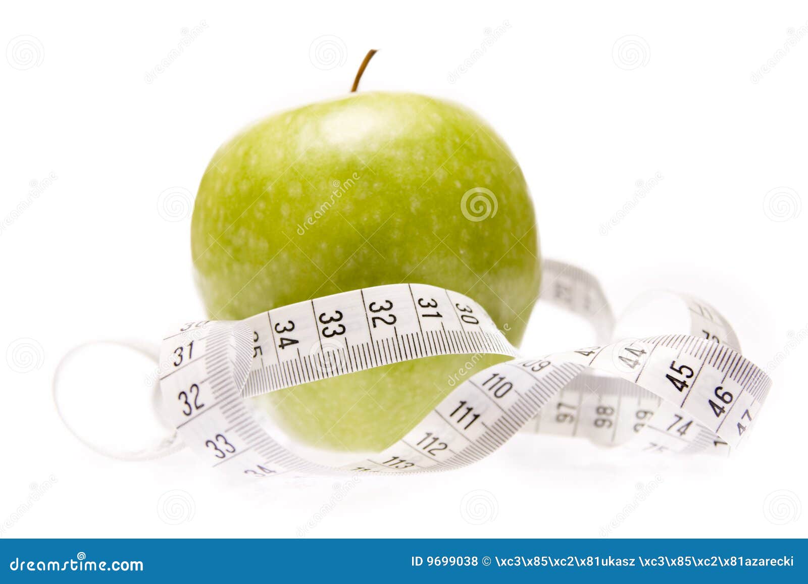 Apple with measuring tape stock photo. Image of measure - 9699038