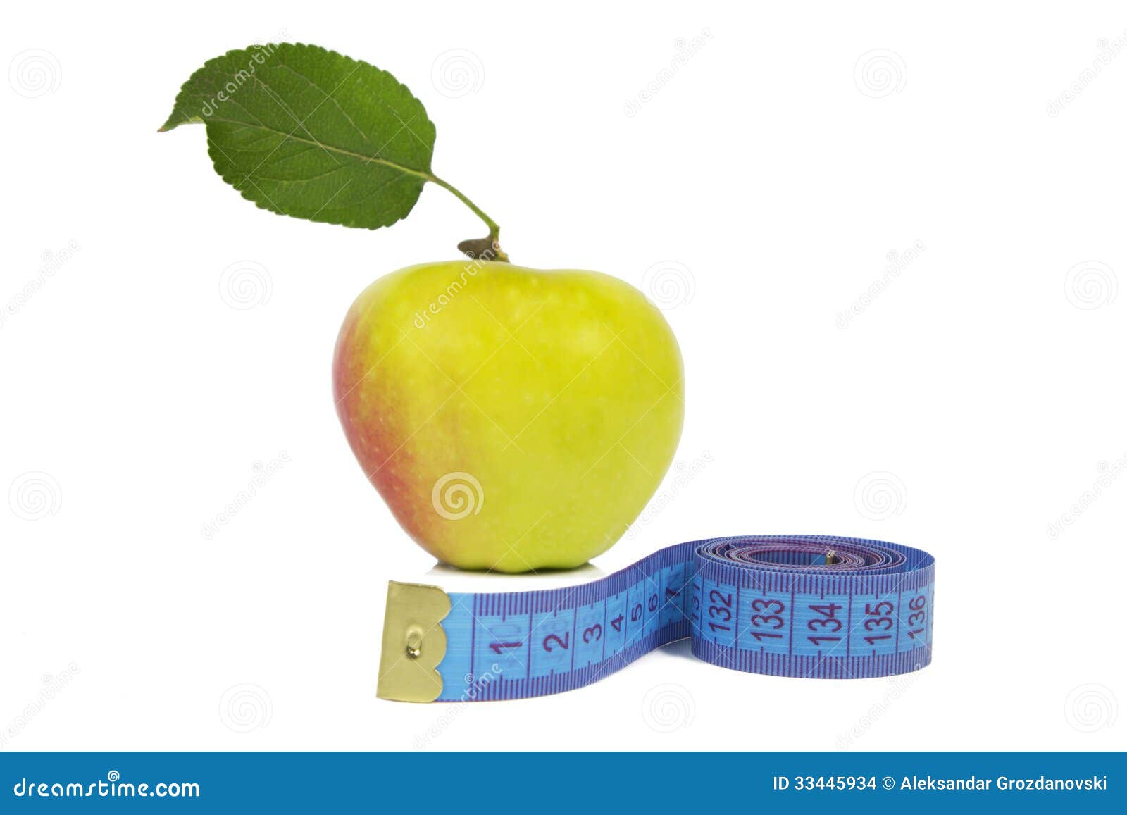 Apple and measuring tape stock photo. Image of care, health - 33445934