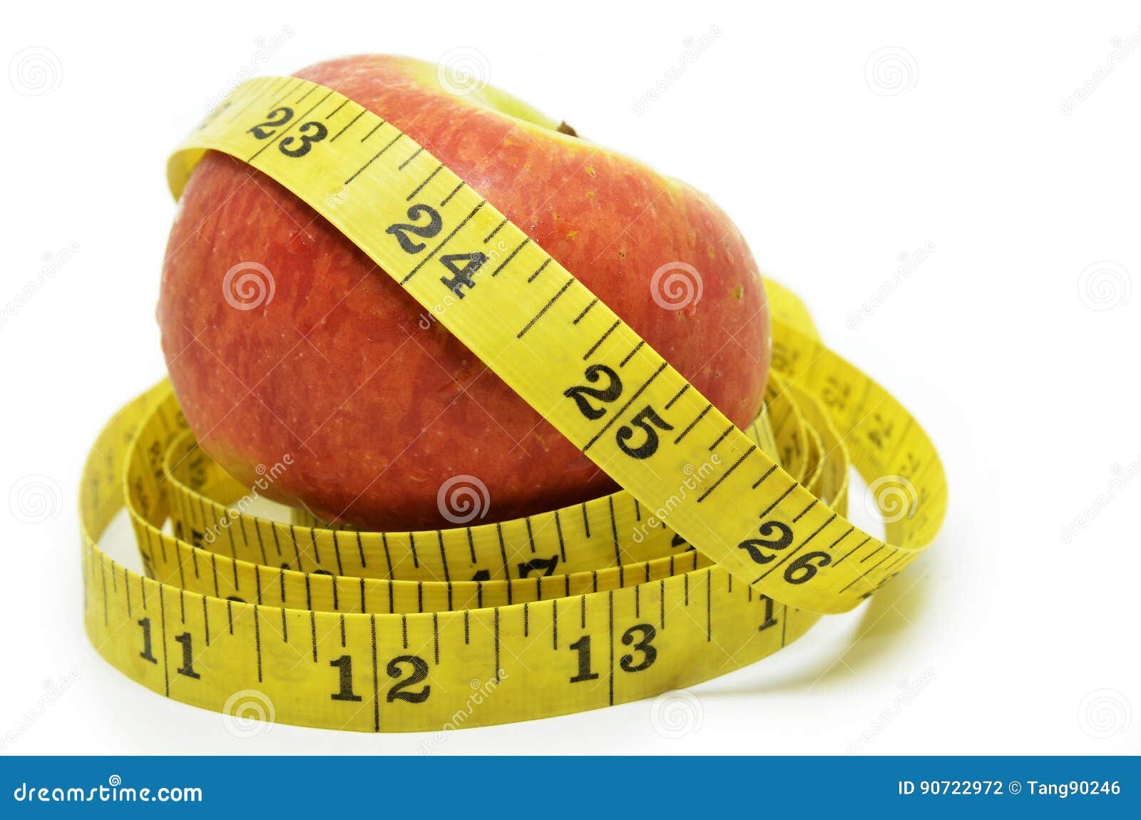 Apple and measuring tape stock photo. Image of ruler - 90722972