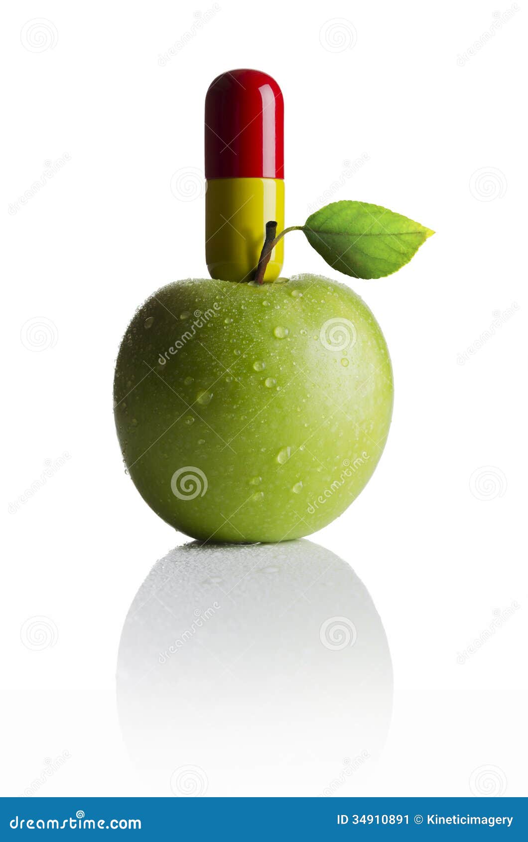Apple with a medicine pill stock image. Image of pharmaceutical - 34910891