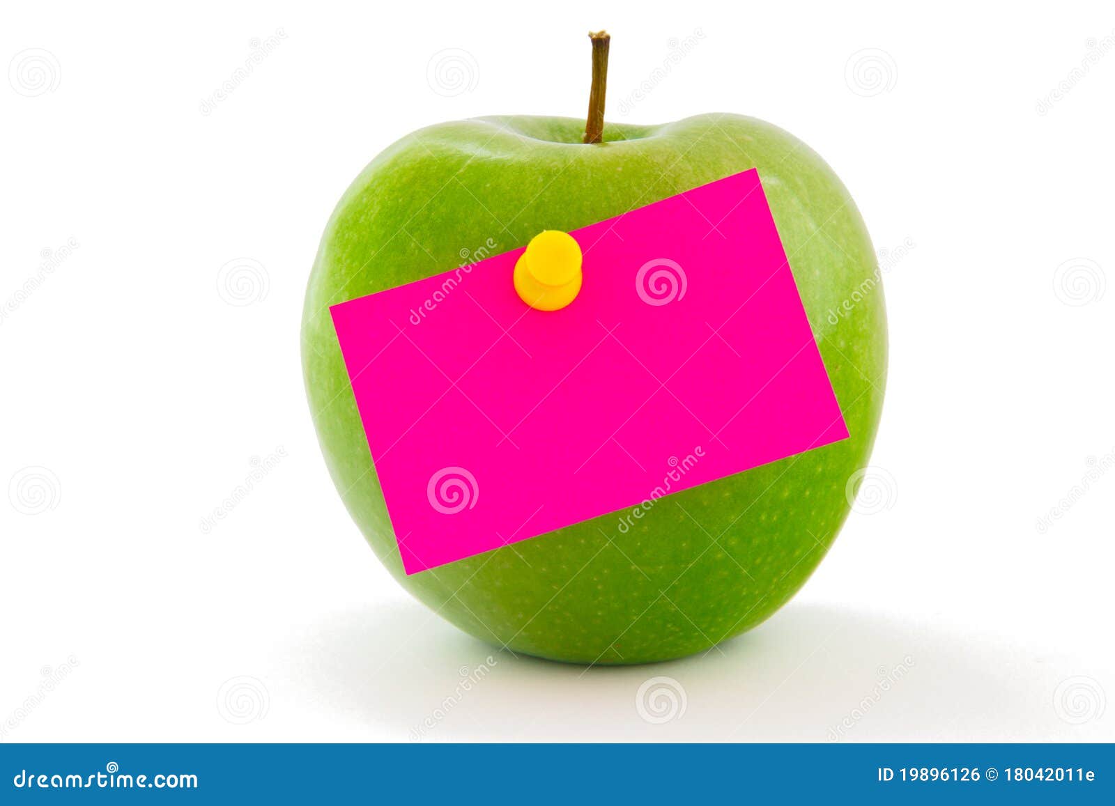 Apple with memo sticker stock photo. Image of bright - 19896126