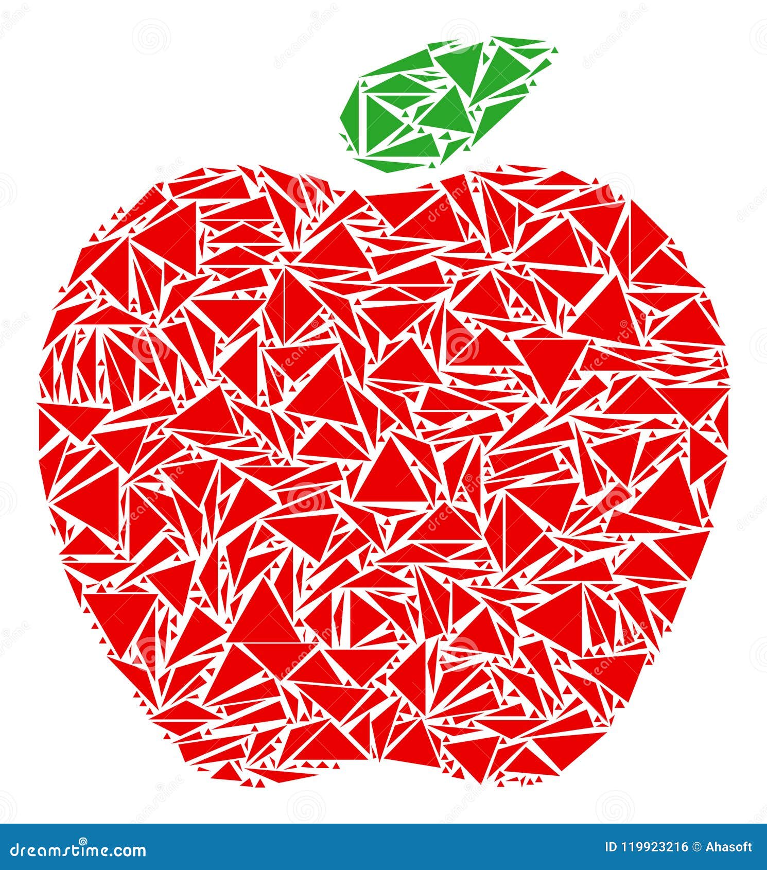 Apple Mosaic of Triangles stock vector. Illustration of healthy - 119923216
