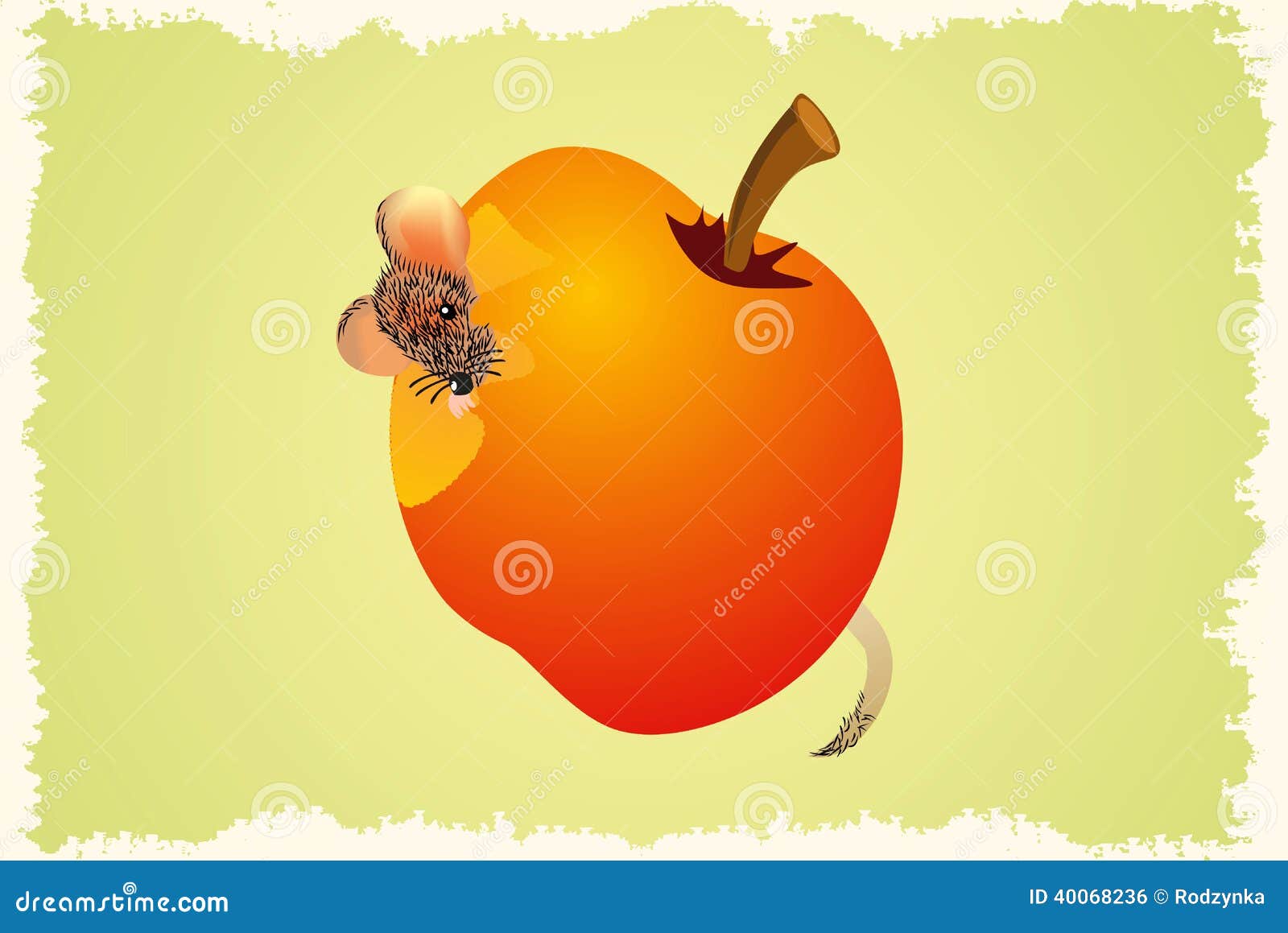 Apple and mouse, stock illustration. Illustration of noses - 40068236