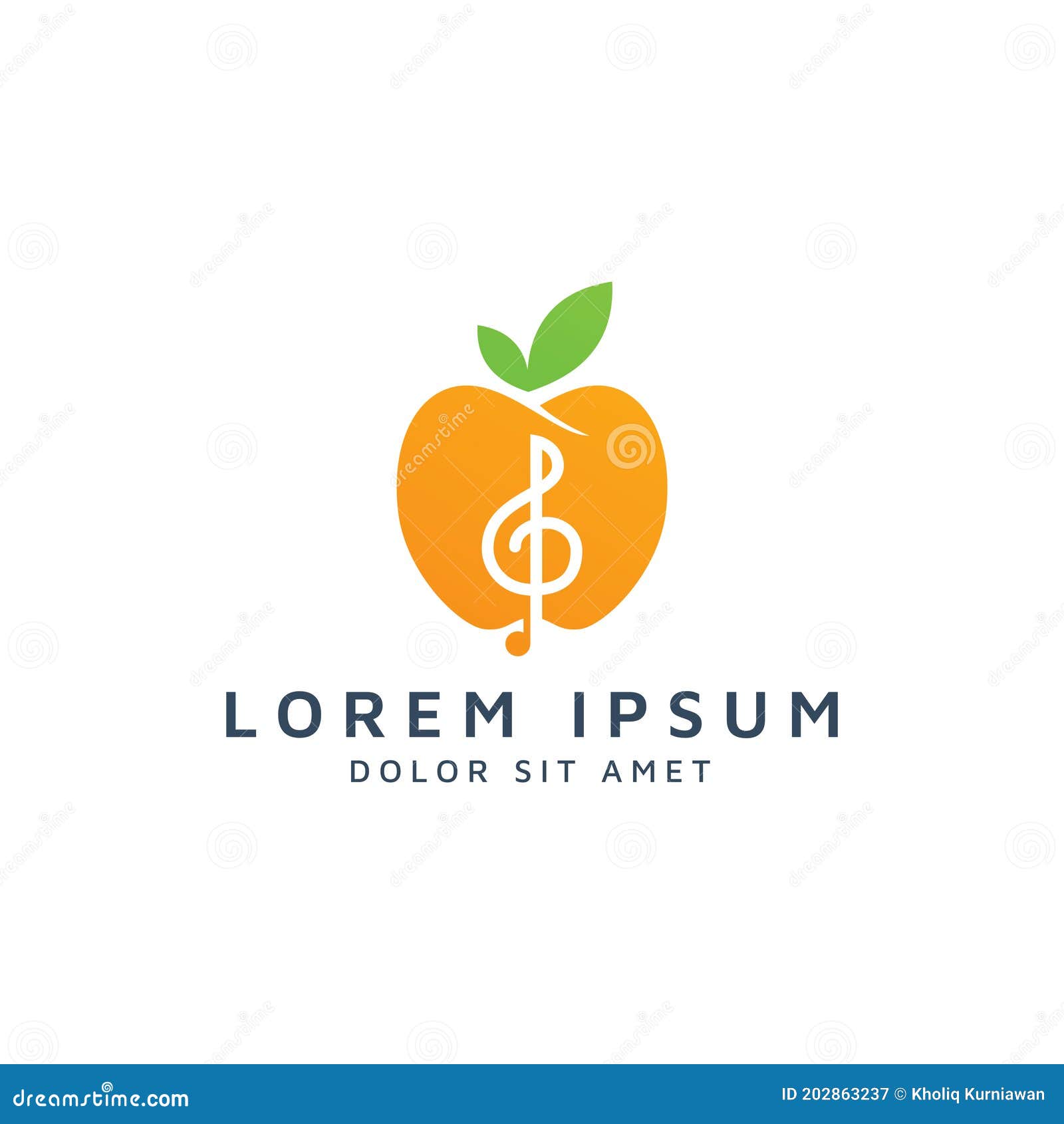 Apple and Music Negative Space Logo Design Stock Vector - Illustration ...