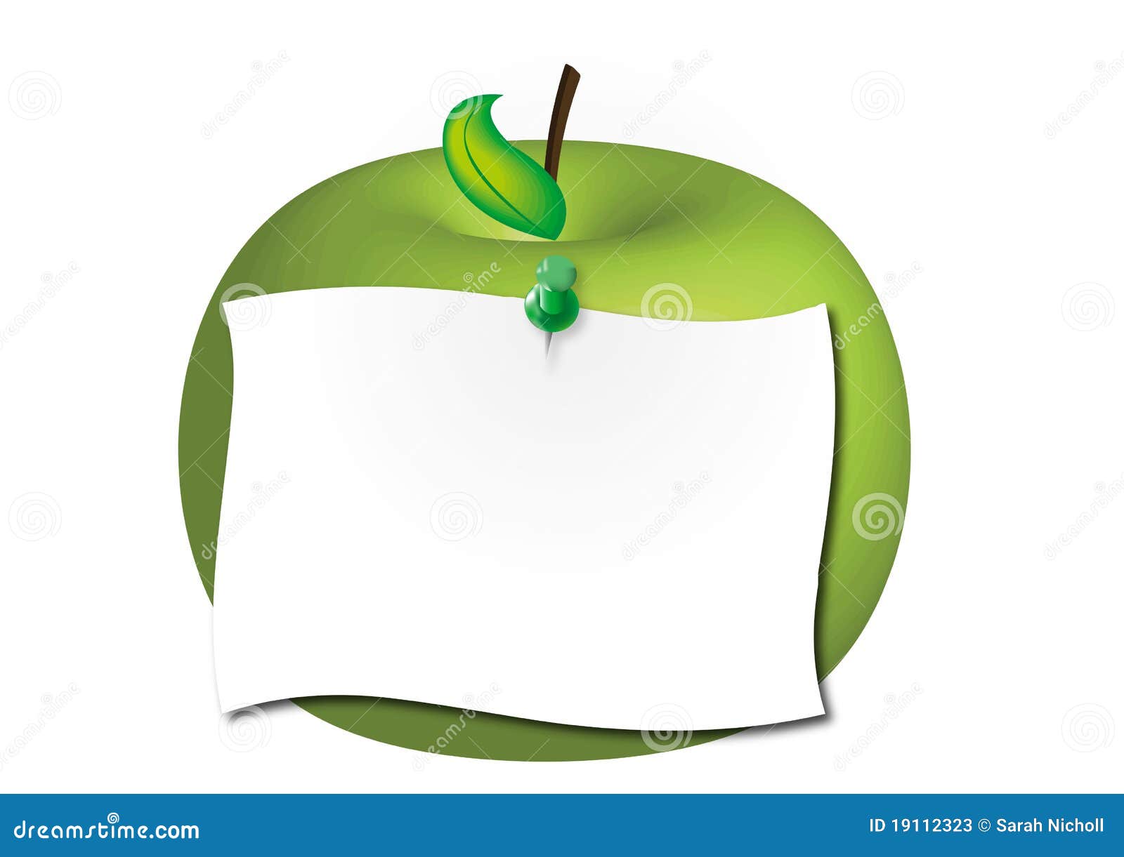 Apple Note Green stock illustration. Illustration of announcement ...