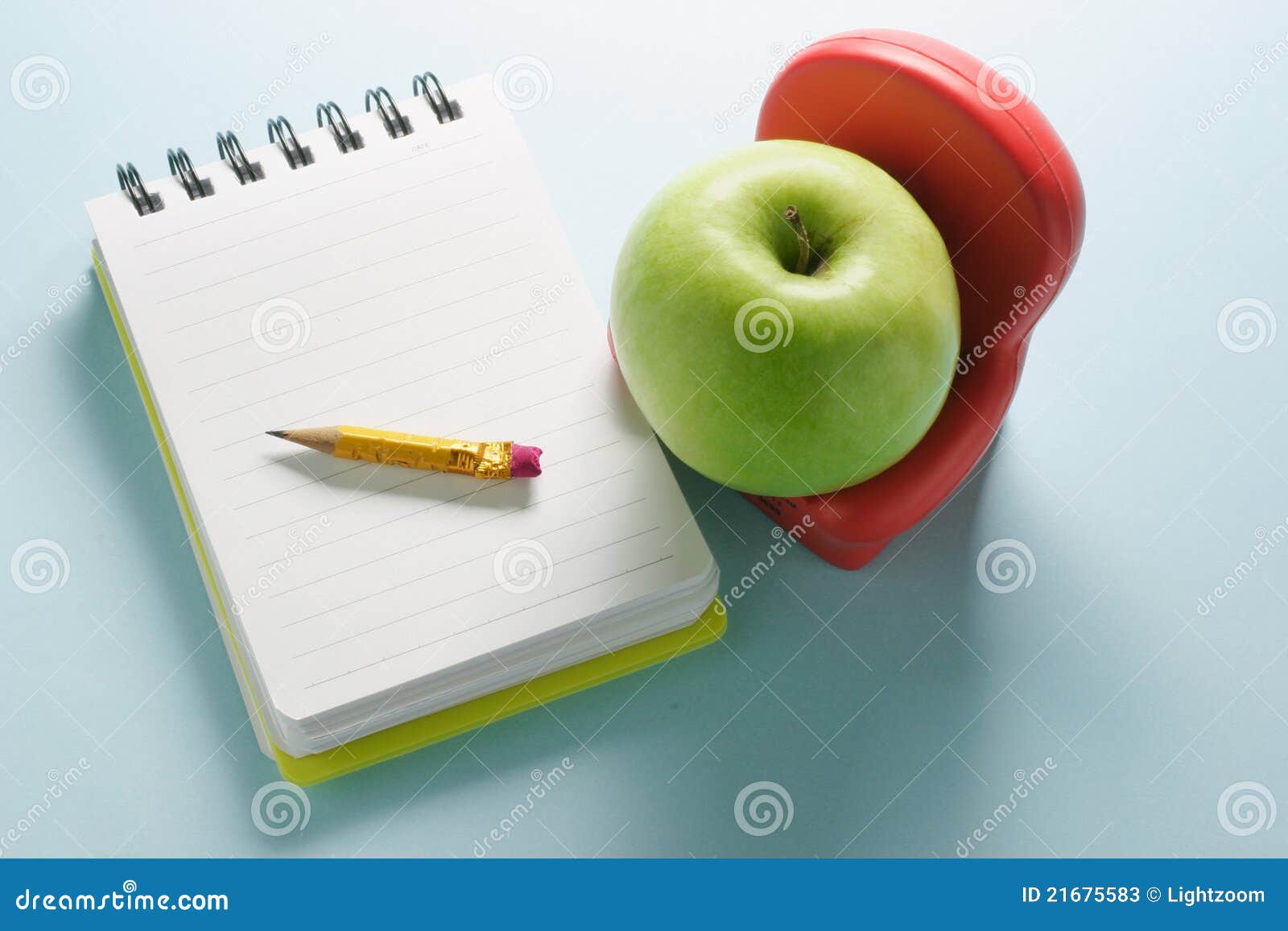 Apple and Notebook stock image. Image of natural, jotter - 21675583