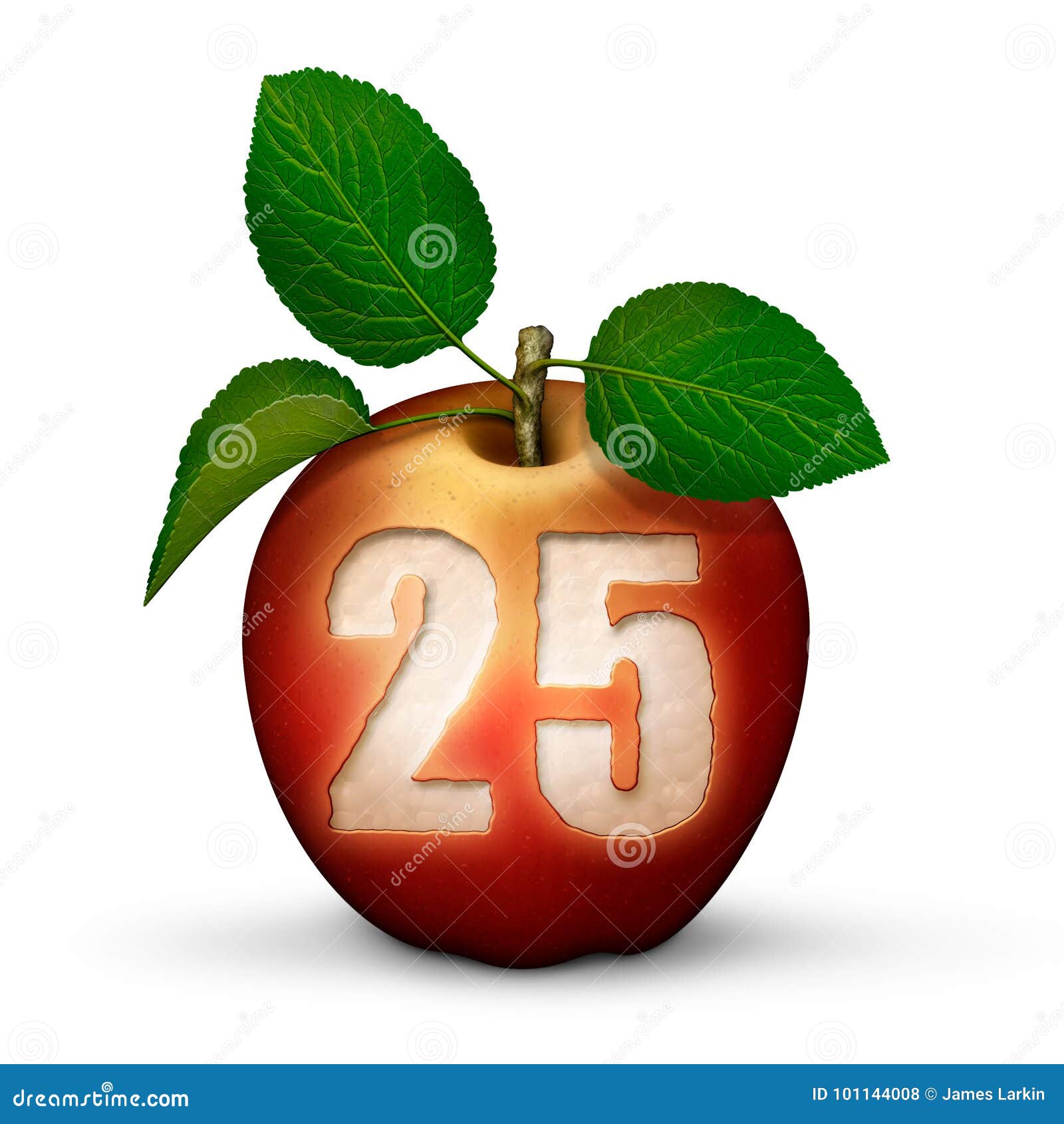 Apple with Number 25 stock illustration. Illustration of health - 101144008