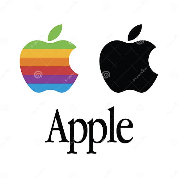 Apple Old Logo Vector Icon Color Editorial Editorial Stock Image ...