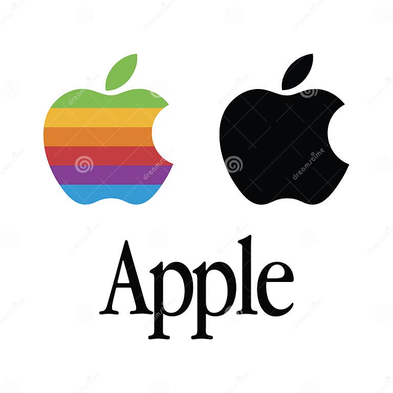 Apple Old Logo Vector Icon Color Editorial Editorial Stock Image ...