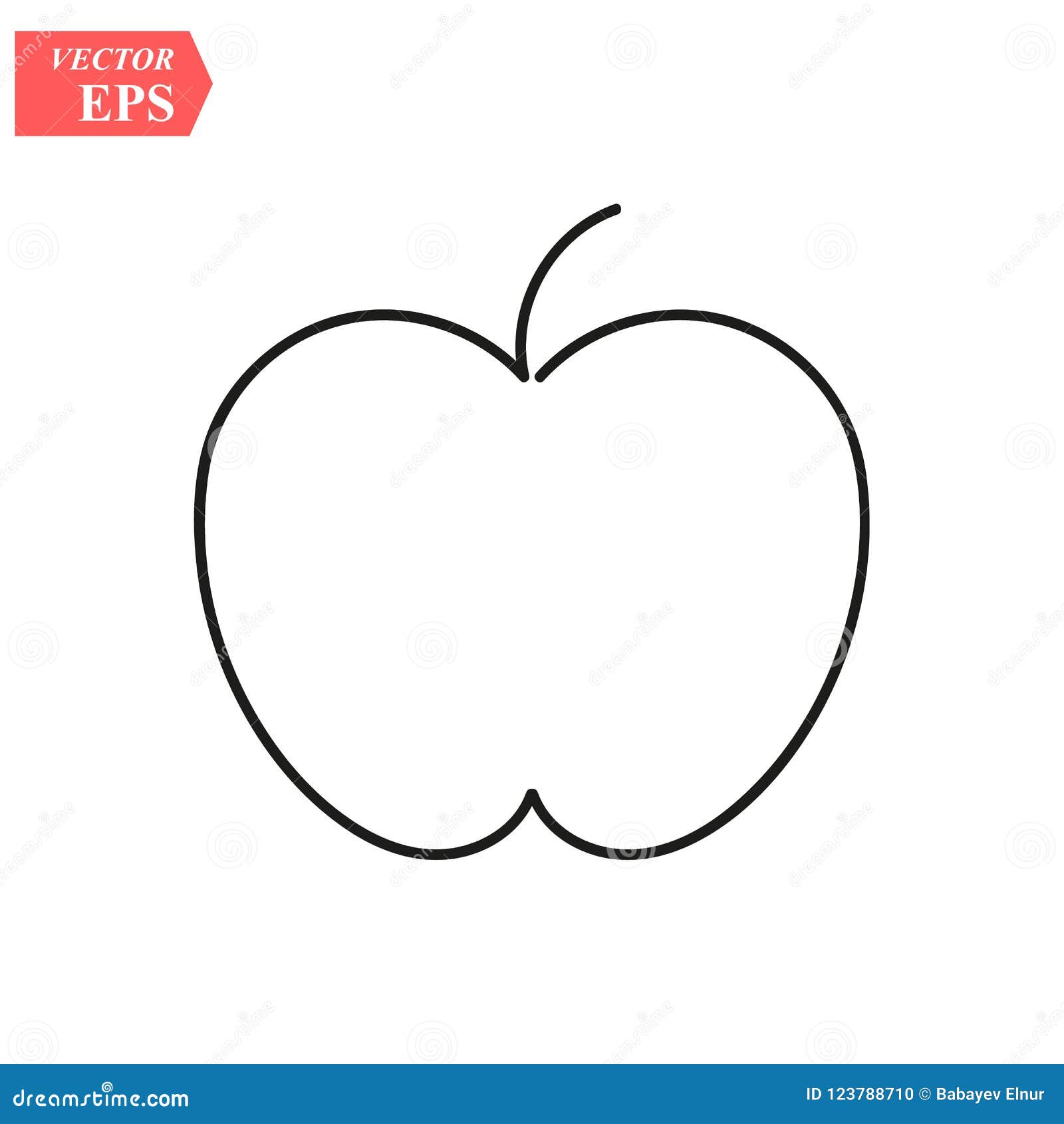 Apple - One Line Drawing. Continuous Line Fruit. Hand-drawn Minimalist ...