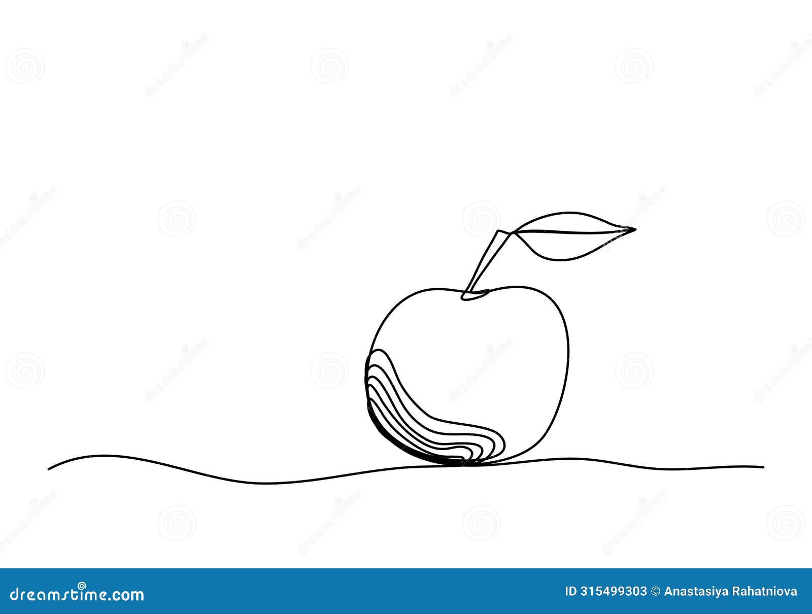 Apple. One Line Drawing Vector Illustration Stock Vector - Illustration ...