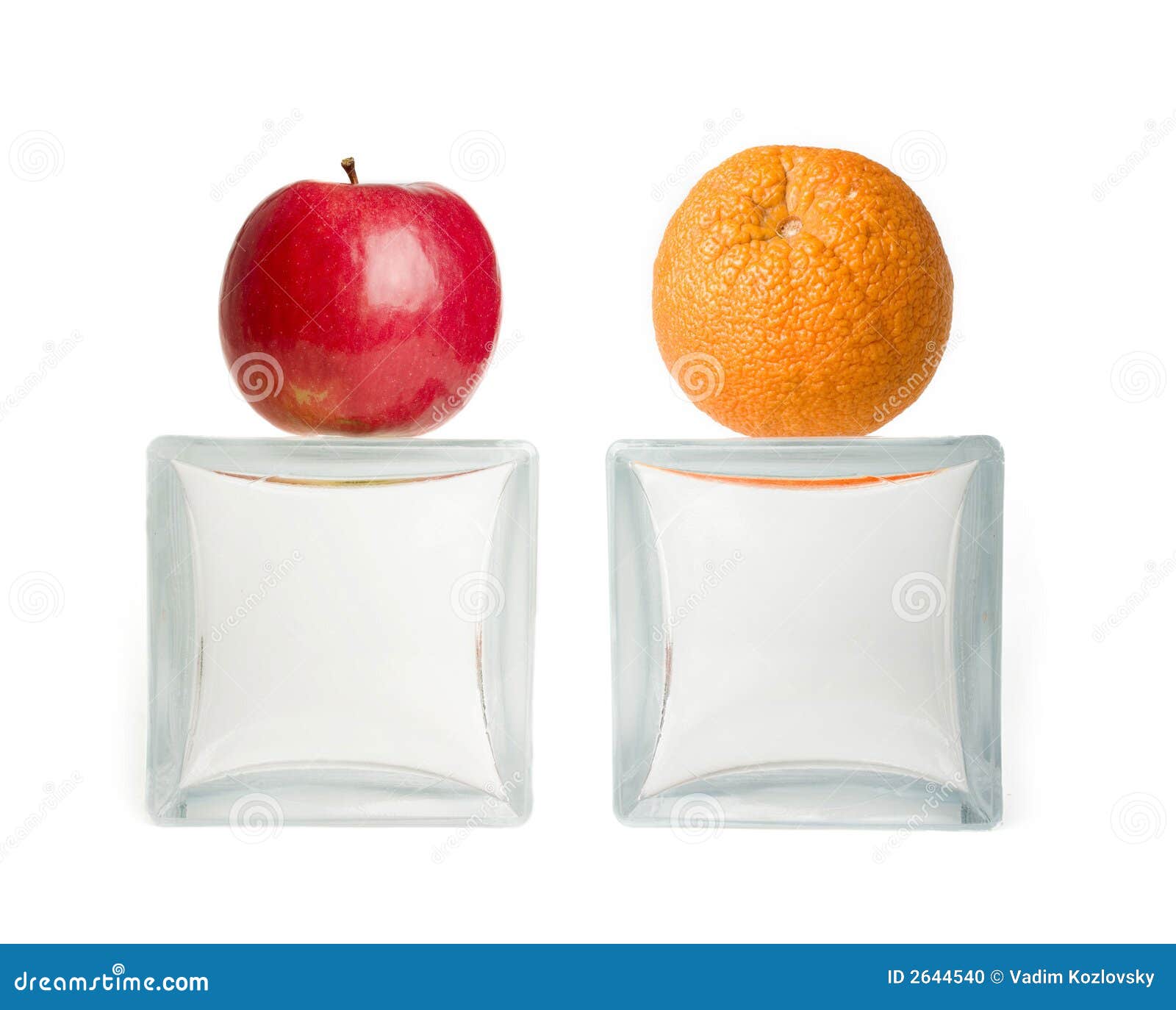 Apple And Orange Genetically Modified Symbiosis. Isolated On White ...