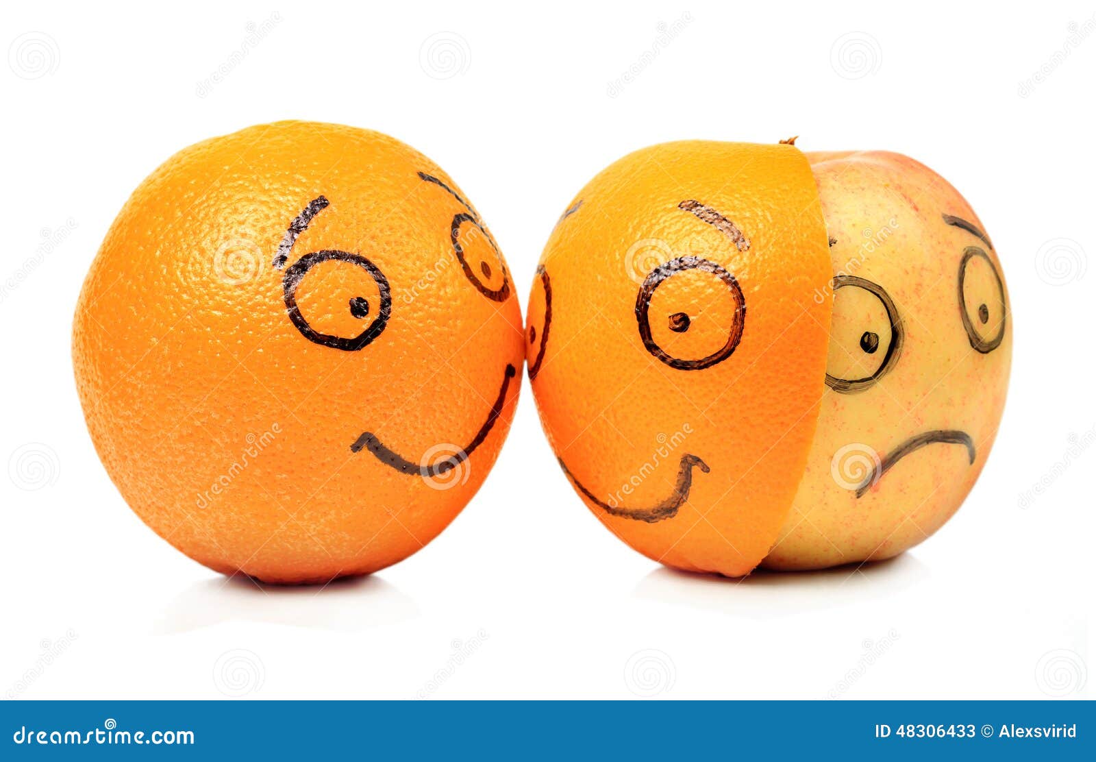 Apple and Orange emotions stock image. Image of emotions - 48306433