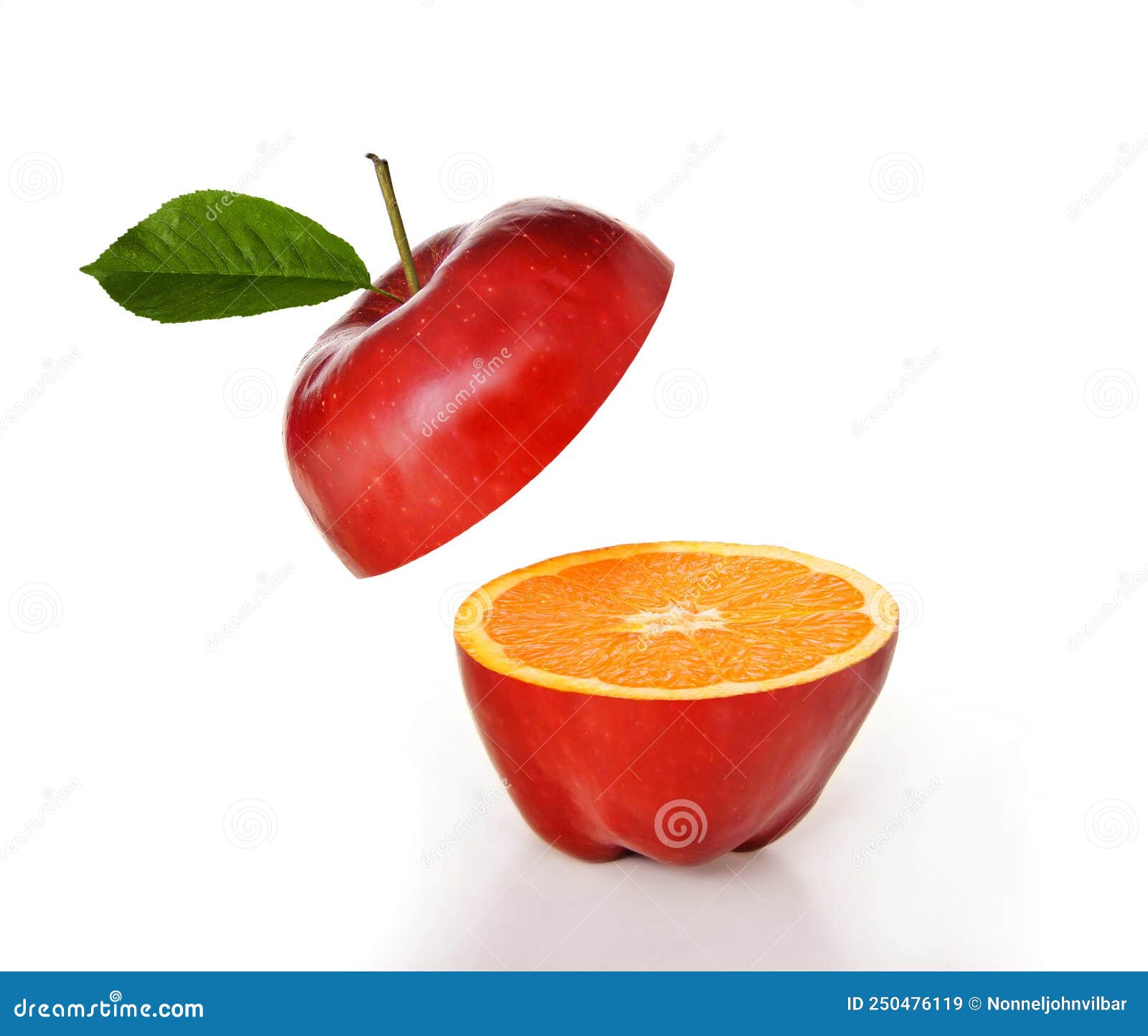 Apple and Orange Fruit Combination Hybrid Stock Image - Image of food ...