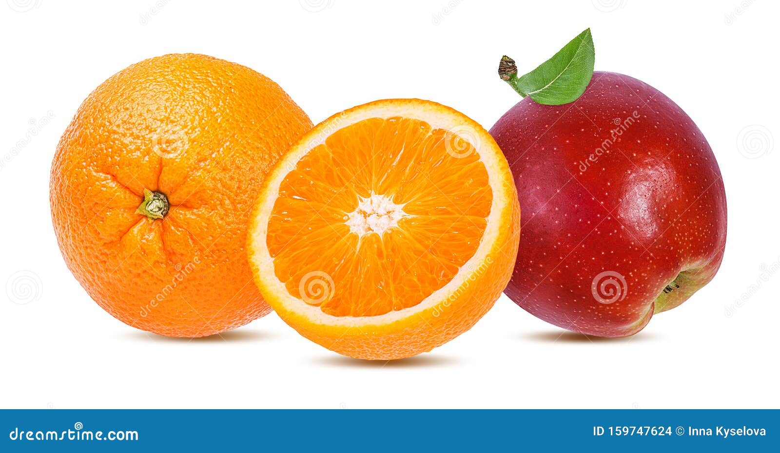 Apple and Orange Isolated on White Stock Photo - Image of juice, detail ...