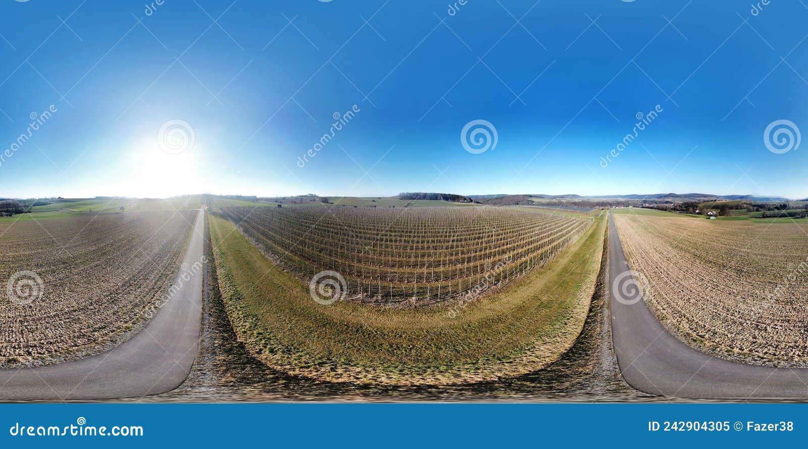 Apple Orchard Panoramic Drone View Stock Image - Image of farmer ...