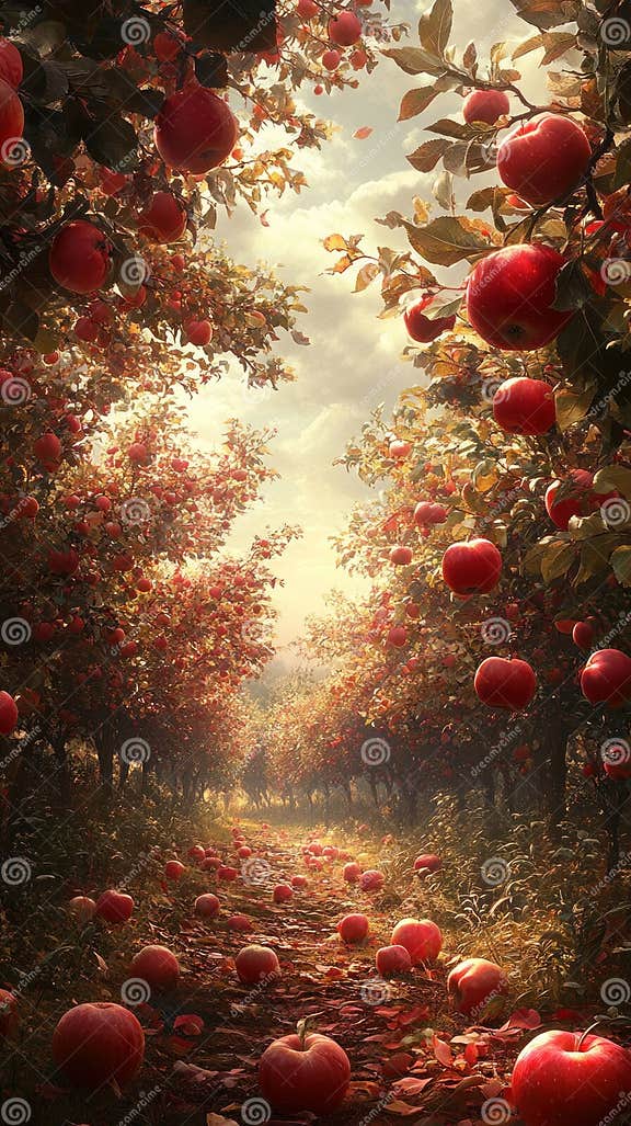 Apple Orchard Path - Illustration Stock Illustration - Illustration of ...