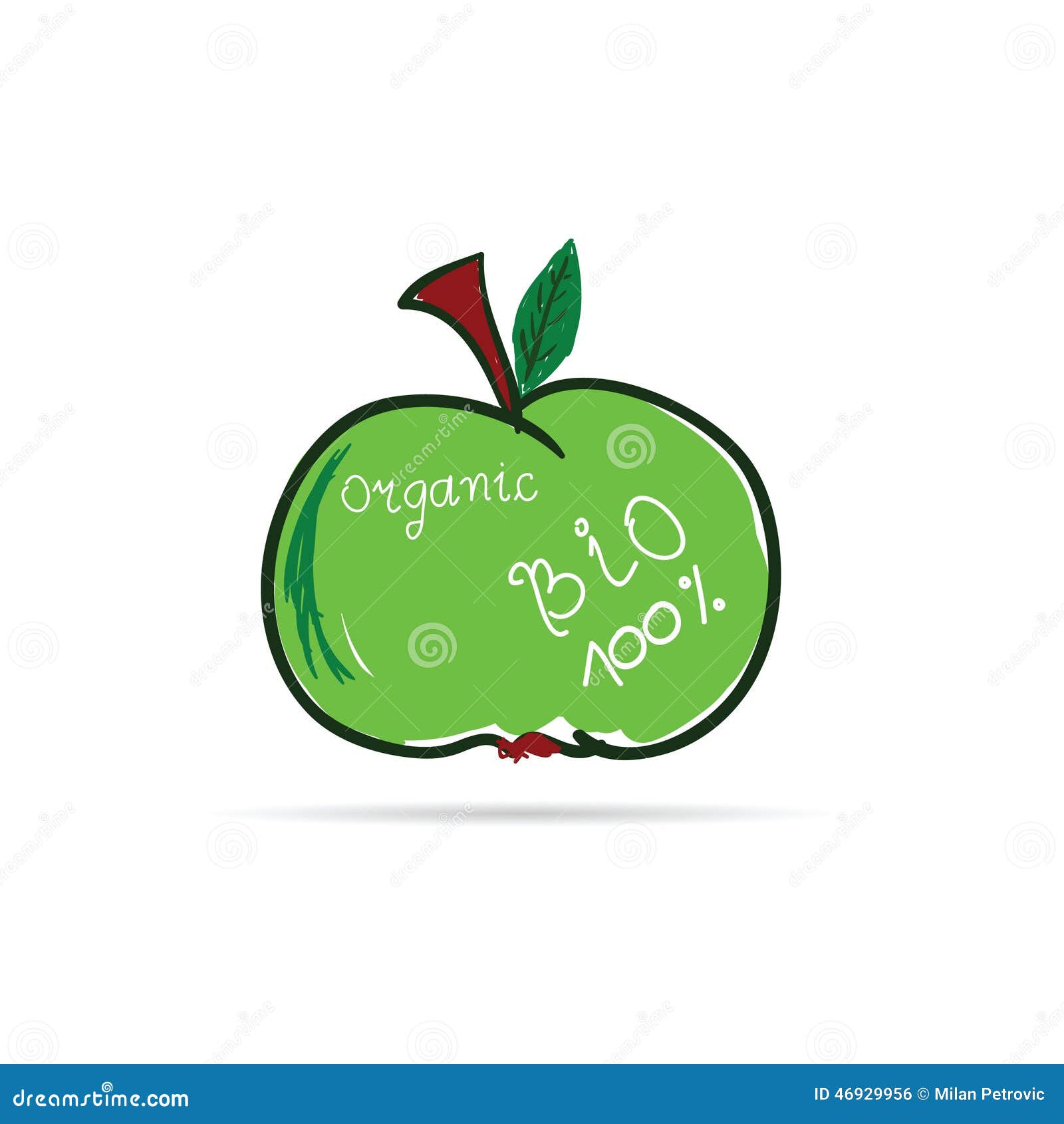 Apple organic vector stock vector. Illustration of green - 46929956