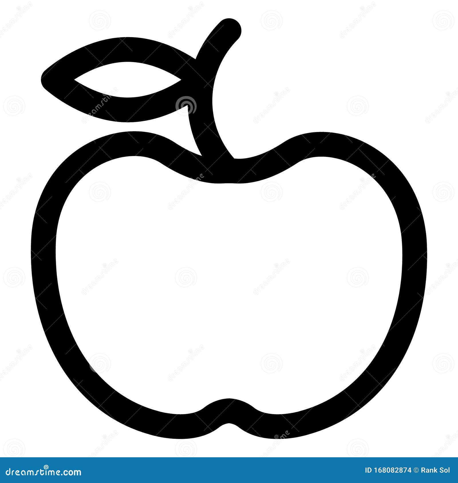 Apple Outline Bold Vector Icon Which Can Be Easily Modified or Edited ...