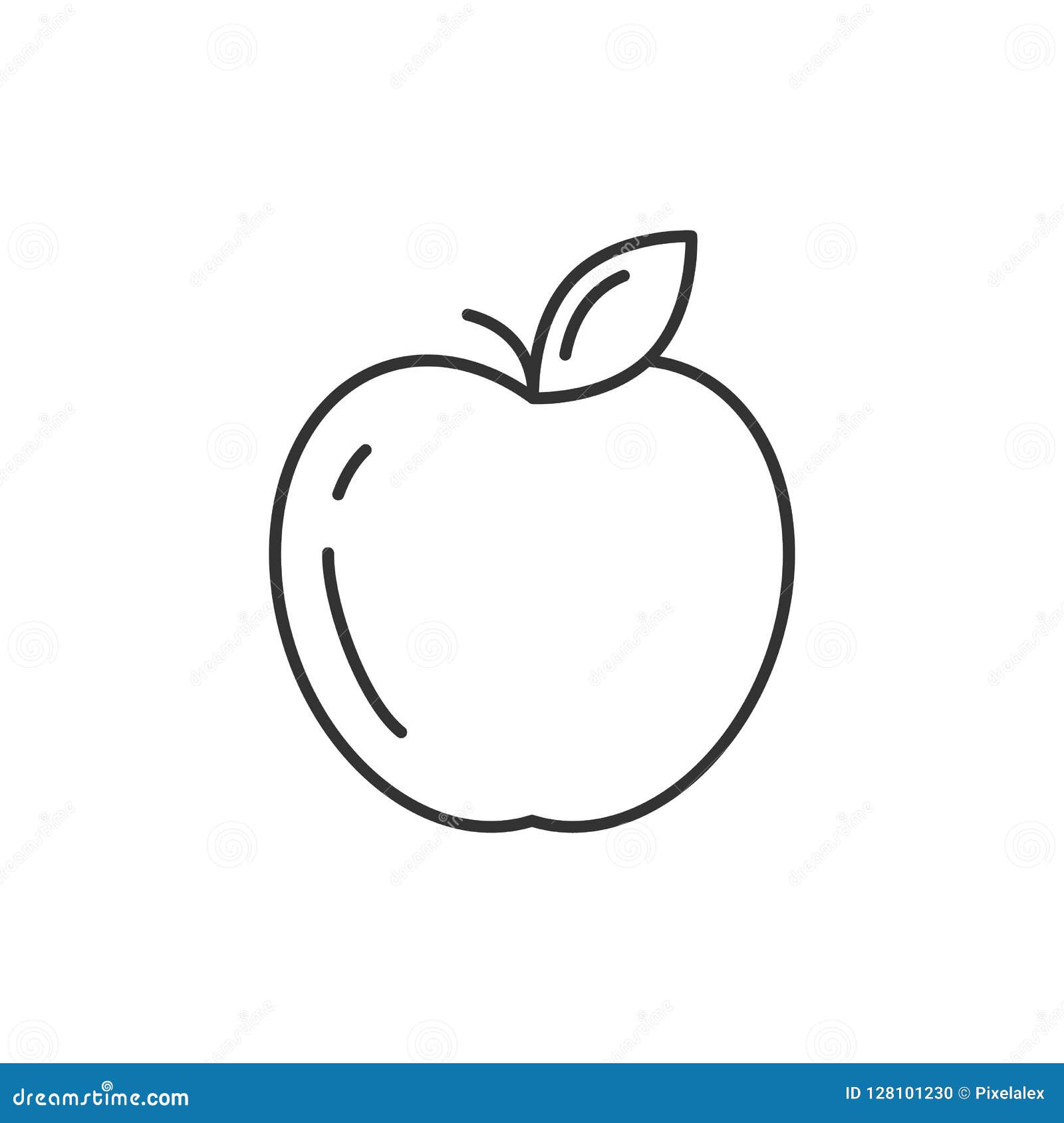 Apple outline icon stock vector. Illustration of organic - 128101230