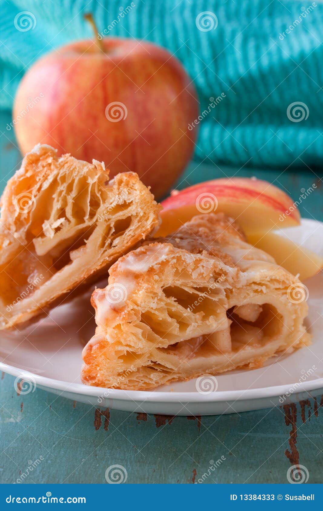 Apple with pastry stock image. Image of breakfast, dish - 13384333