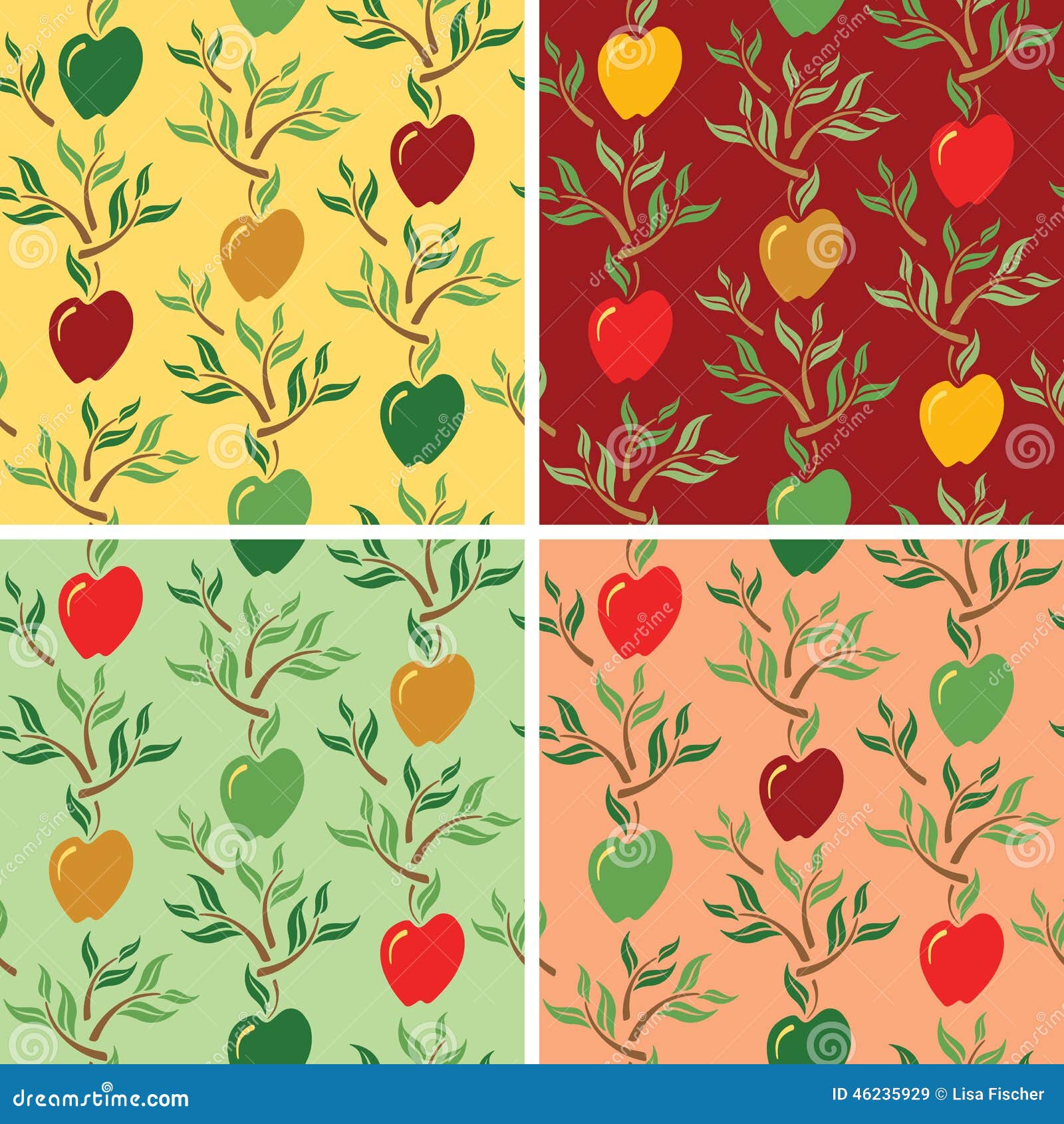 Apple Pattern stock vector. Illustration of delicious - 46235929